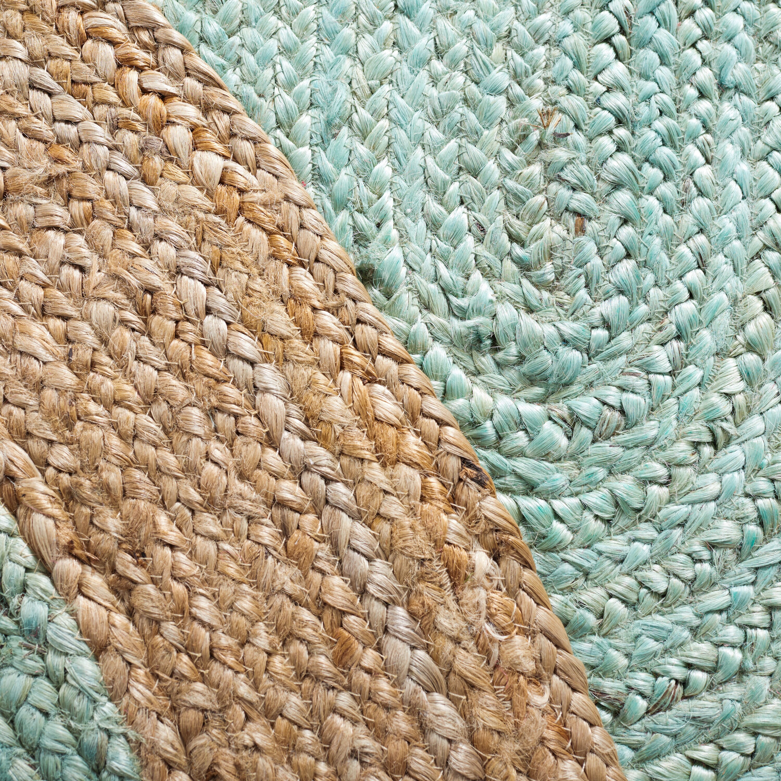Safavieh Natural Fiber Cira 5 x 5 (ft) Jute Aqua/Natural Round Indoor ...