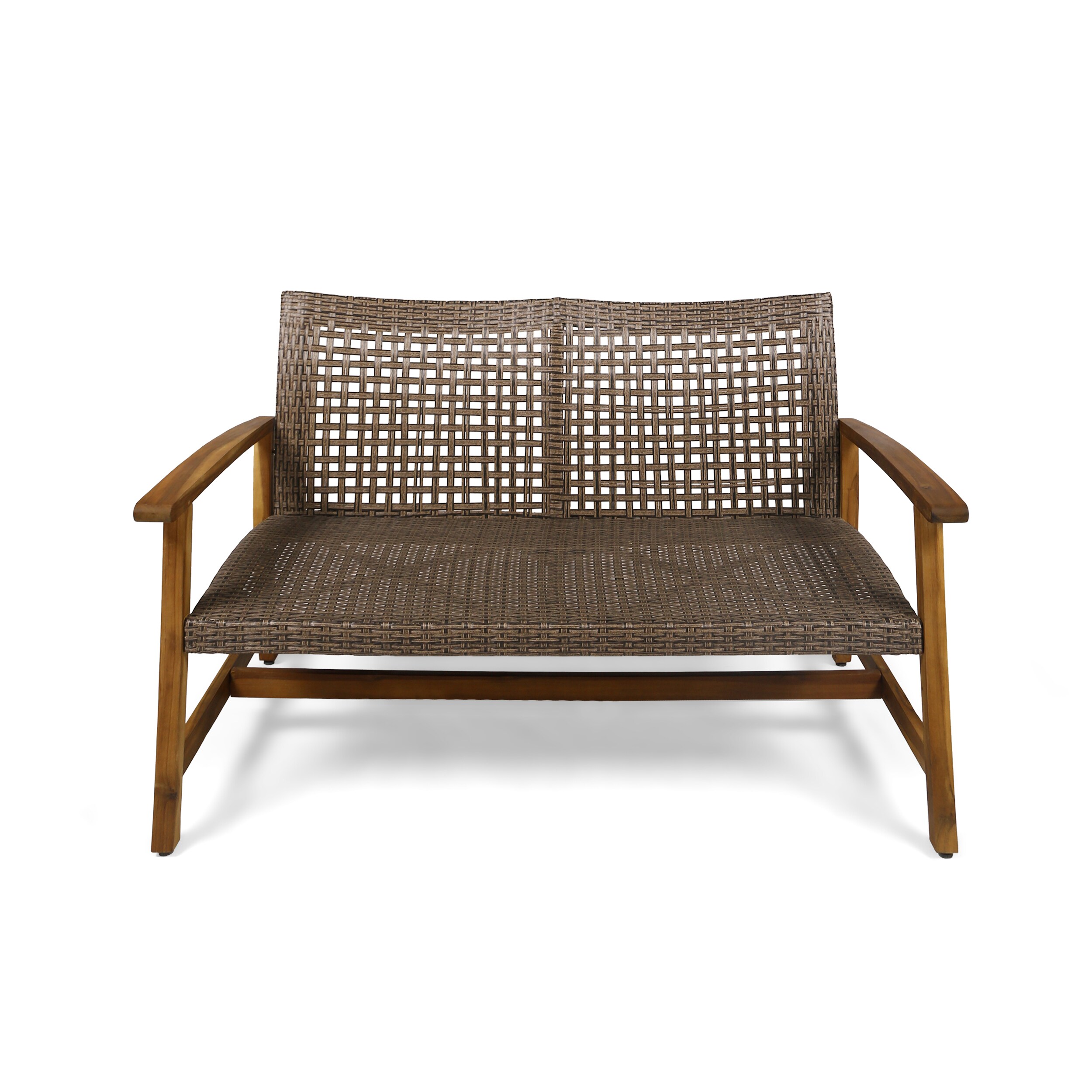 Moda Furnishings Rustic Respite Outdoor Loveseat with and Acacia Frame ...