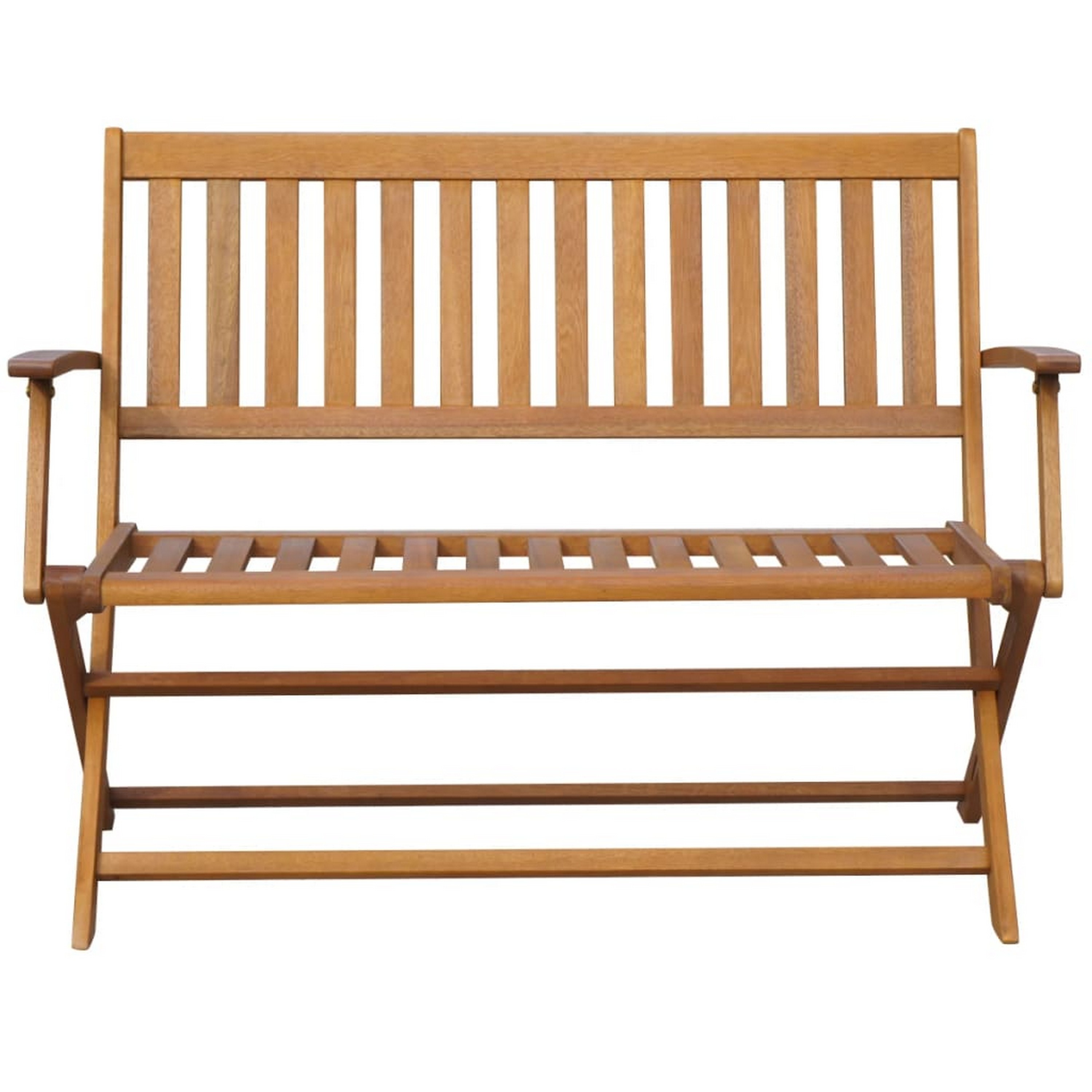 Benzara Jenny 472 in Brown Wood Outdoor Bench with X Cross Legs in the ...