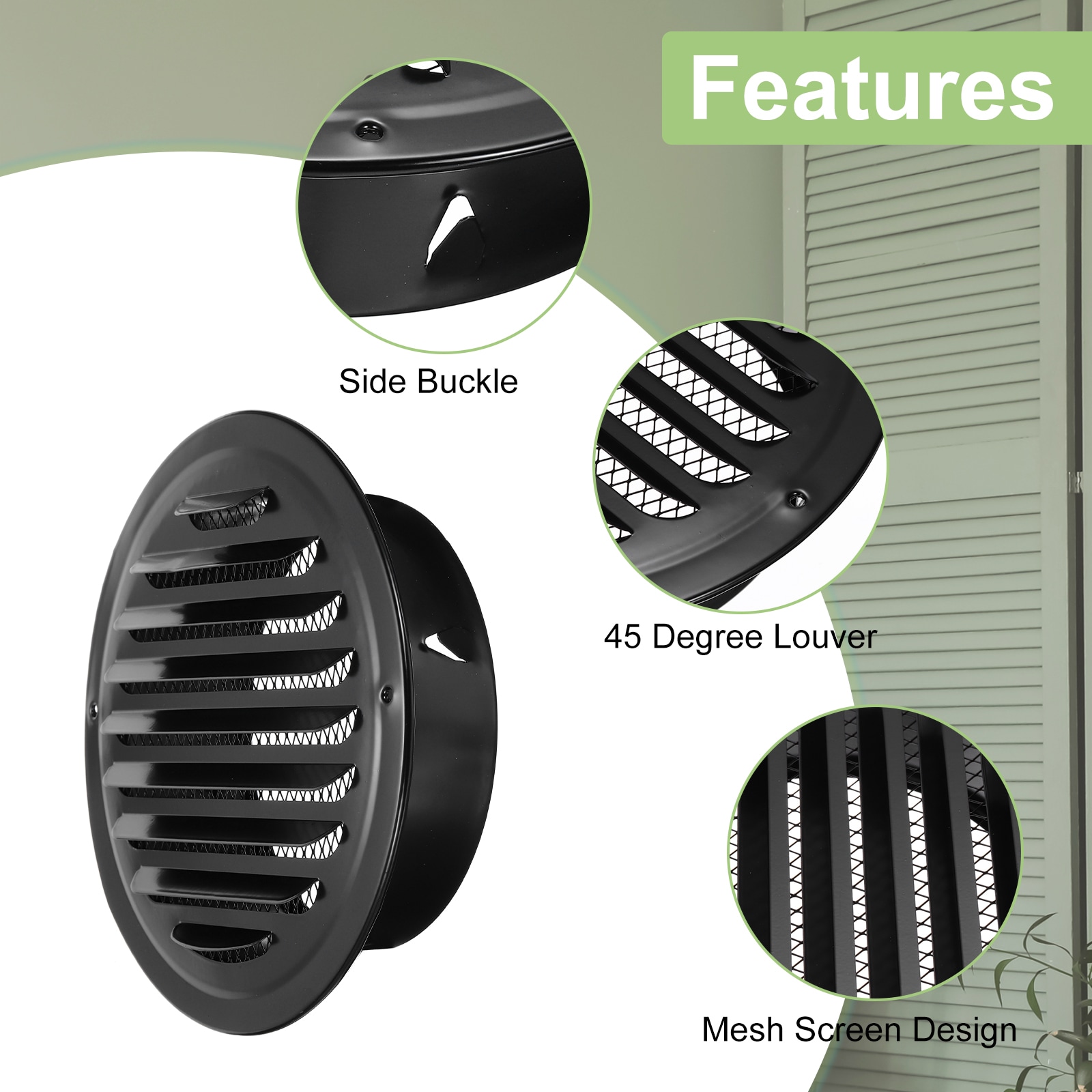 PATIKIL 4pcs 6-Inch Round Soffit Vent Stainless Steel Wall Vent Grille ...