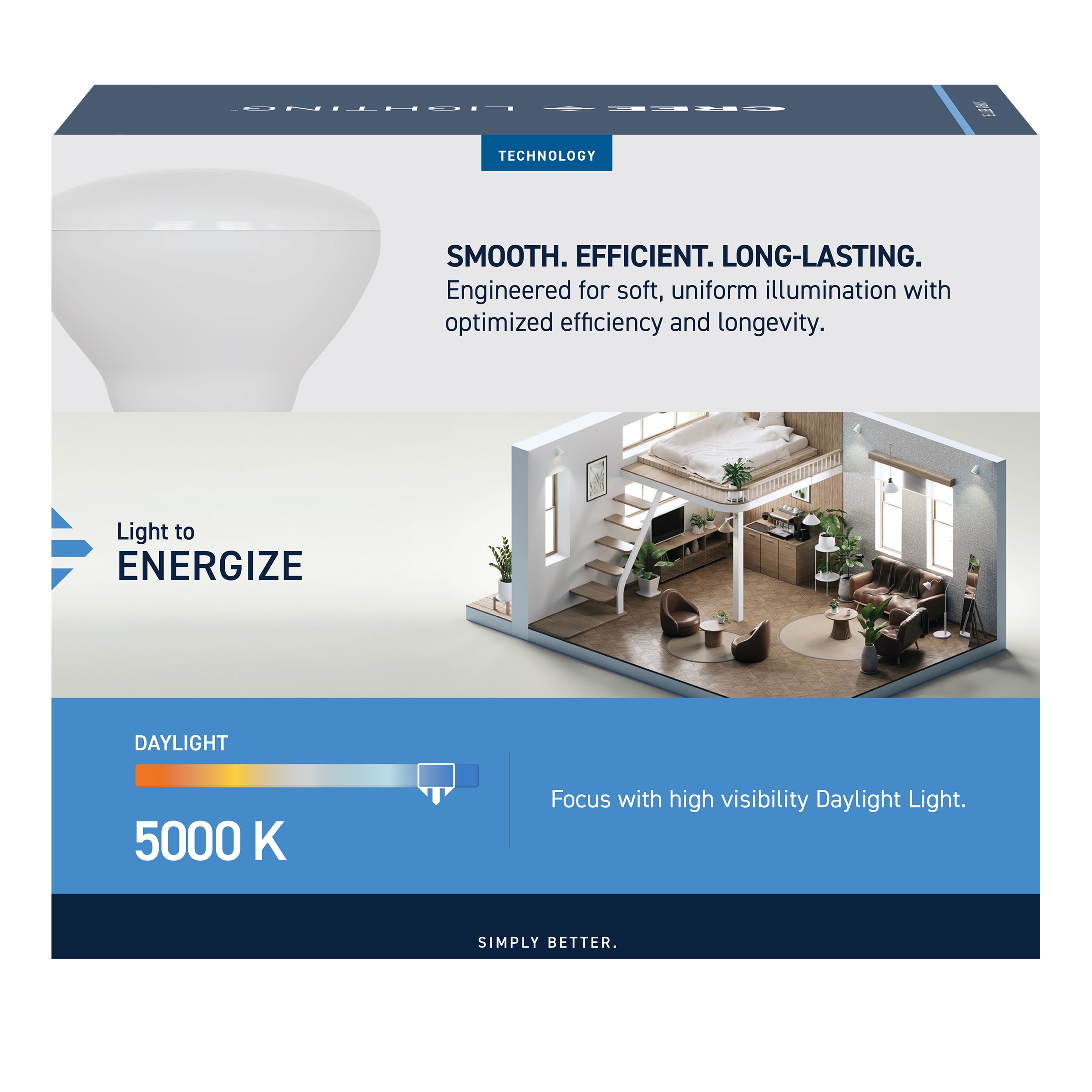 Cree Lighting 85 -Watt EQ BR40 Daylight Medium screw base E26 Dimmable ...
