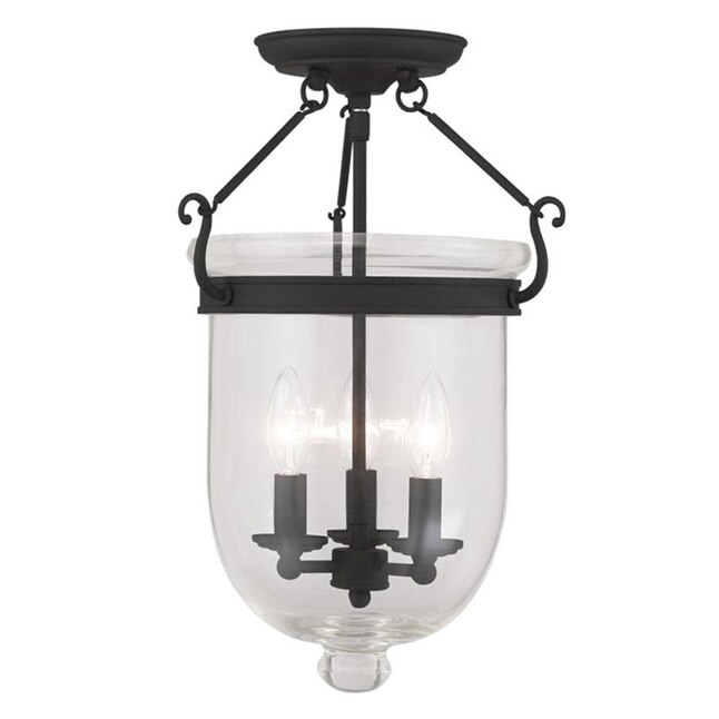 Livex Lighting Jefferson 3-Light 12-in Black Flush Mount Light at Lowes.com Livex Lighting Jefferson 3-Light 12-in Black Flush Mount Light at Lowes.com