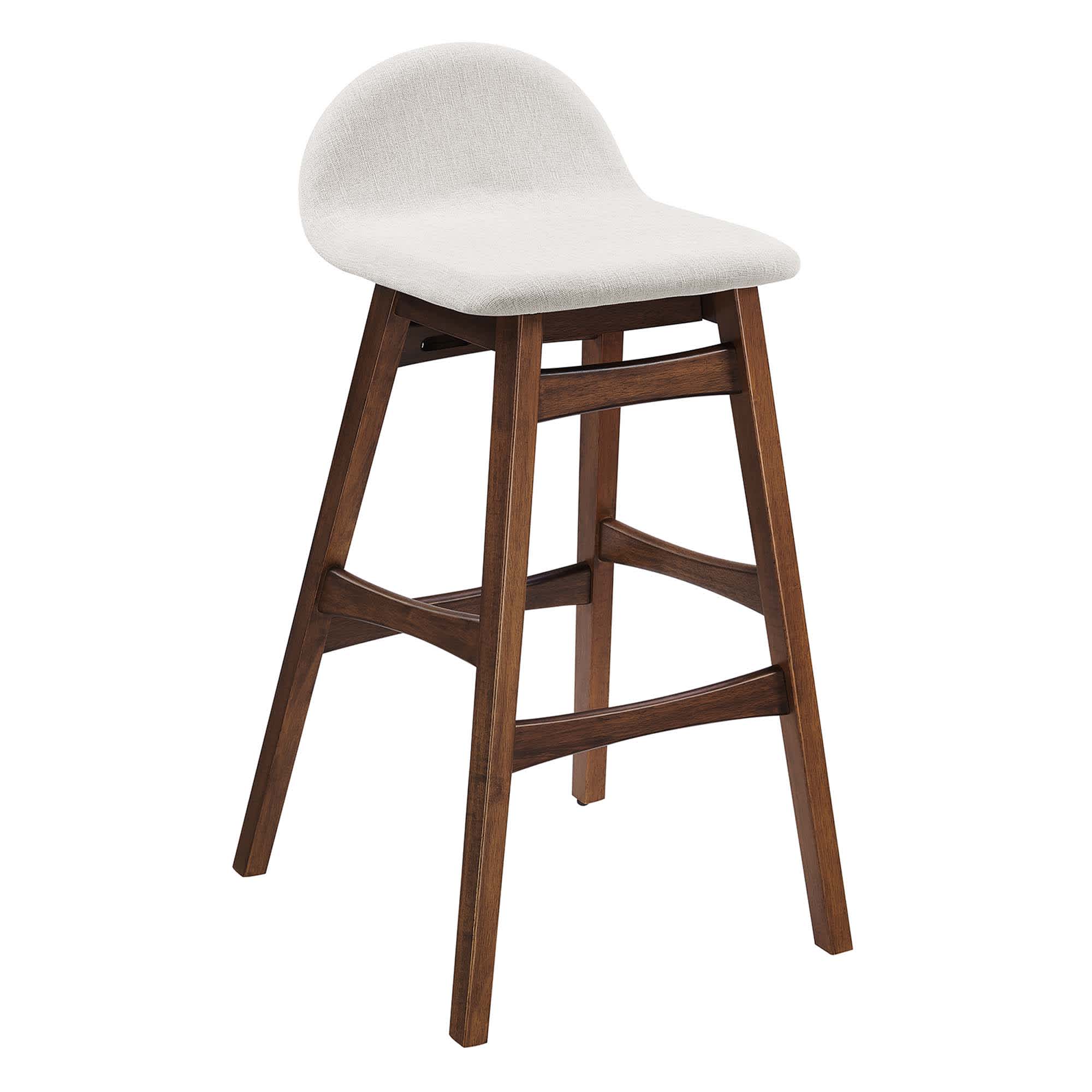 Modway Juno Wood Bar Stool Set of 2 in Ivory Fabric in the Bar Stools ...