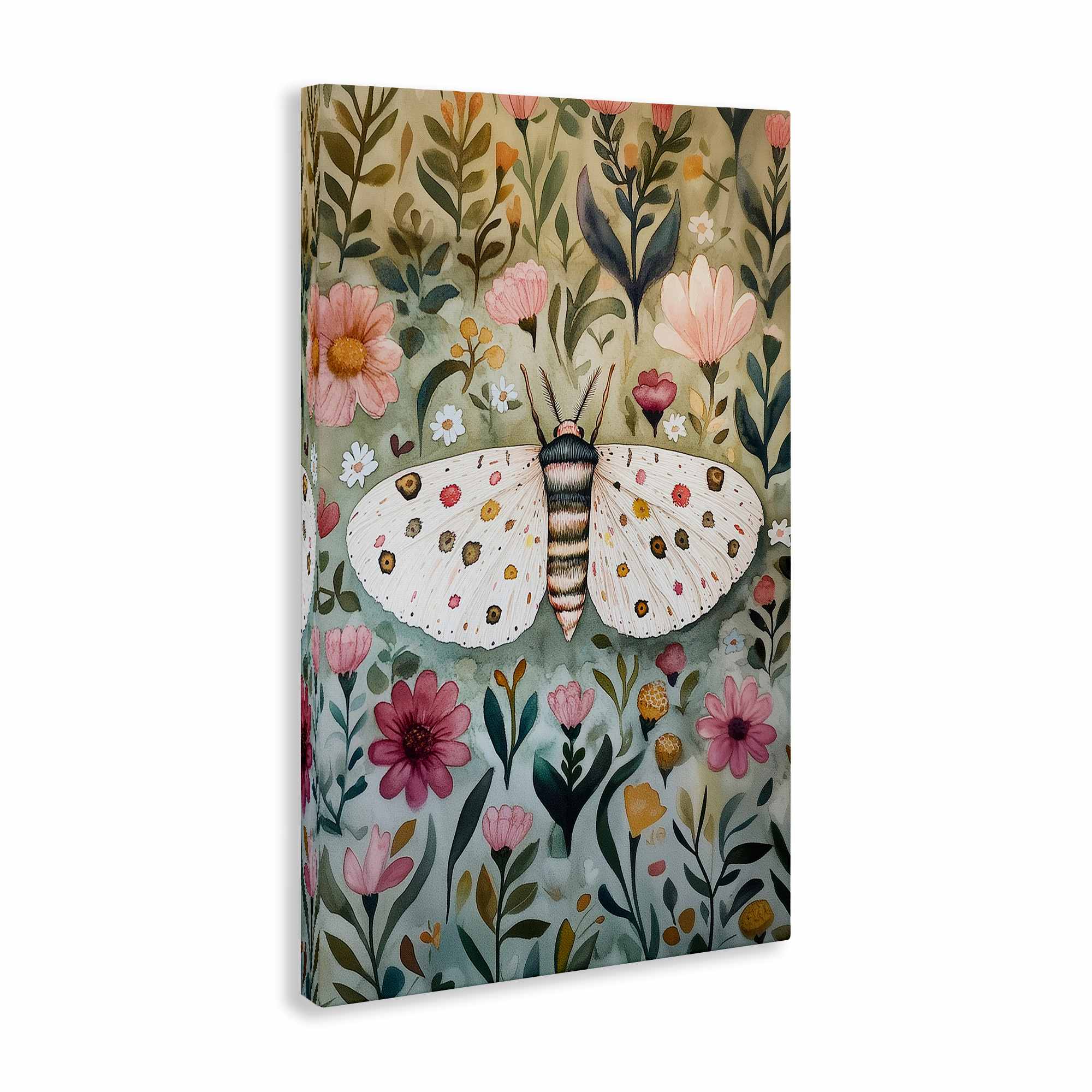 Stupell Industries Flower Speckled Moth Wings Canvas Wall Art By The ...
