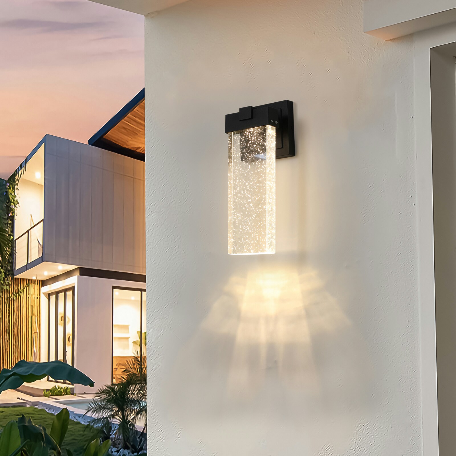 BEARSOLIM Outdoor Waterproof Transparent LED Crystal Wall Lamp Supports ...