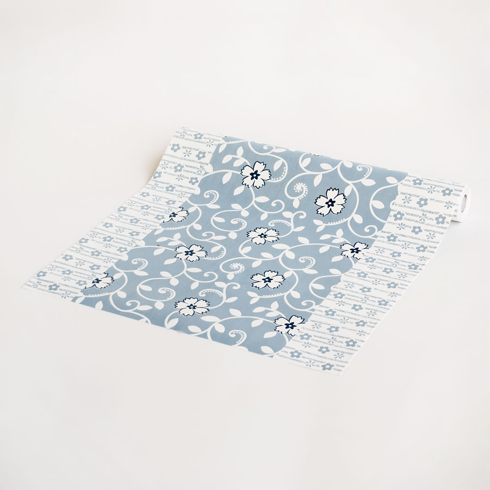 Slickblue Sky Blue Finish Vinyl Self-Adhesive Wallpaper - 48 sq ft per ...
