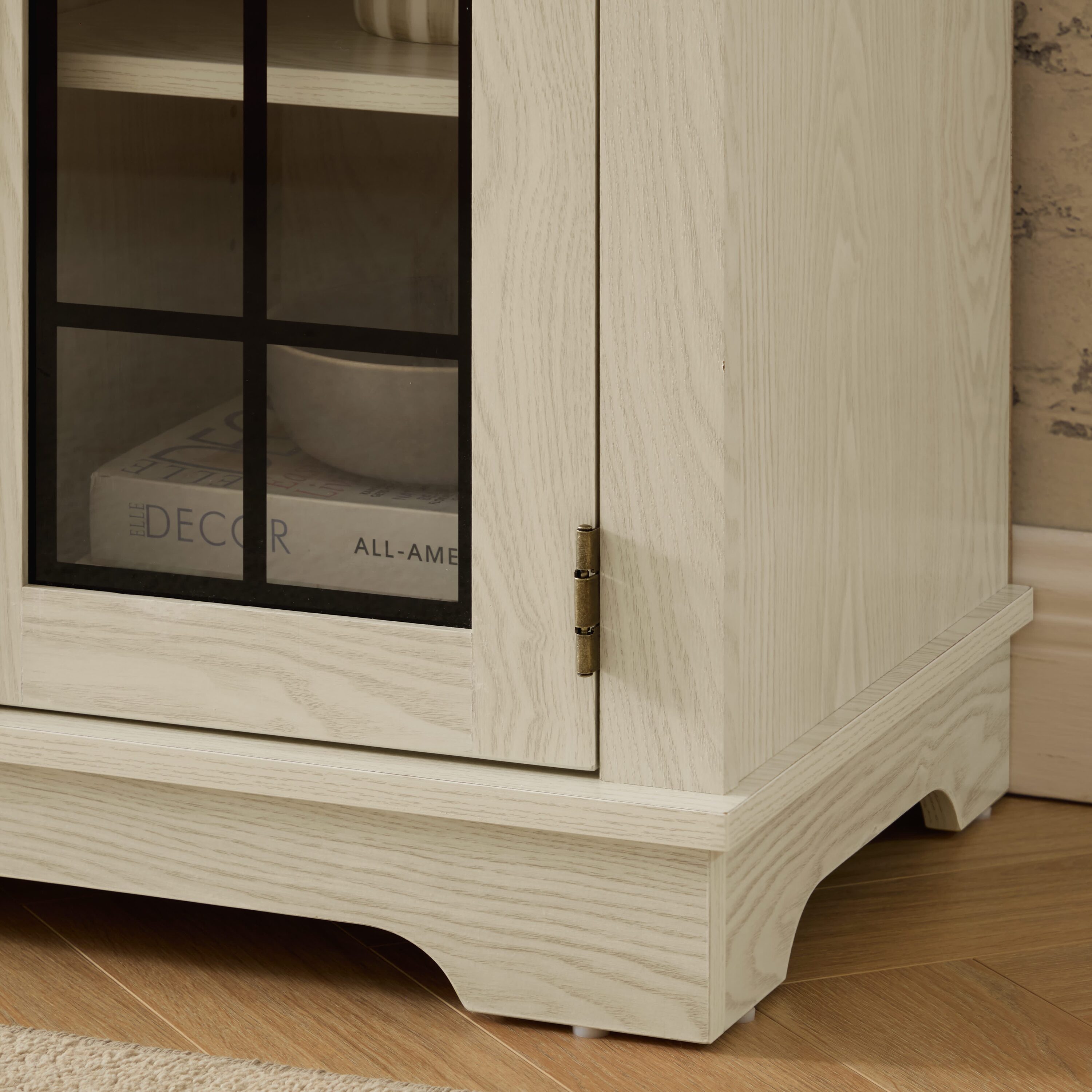 Vynxaria White TV Stand Entertainment Center Fits TVs up to 65 in with ...