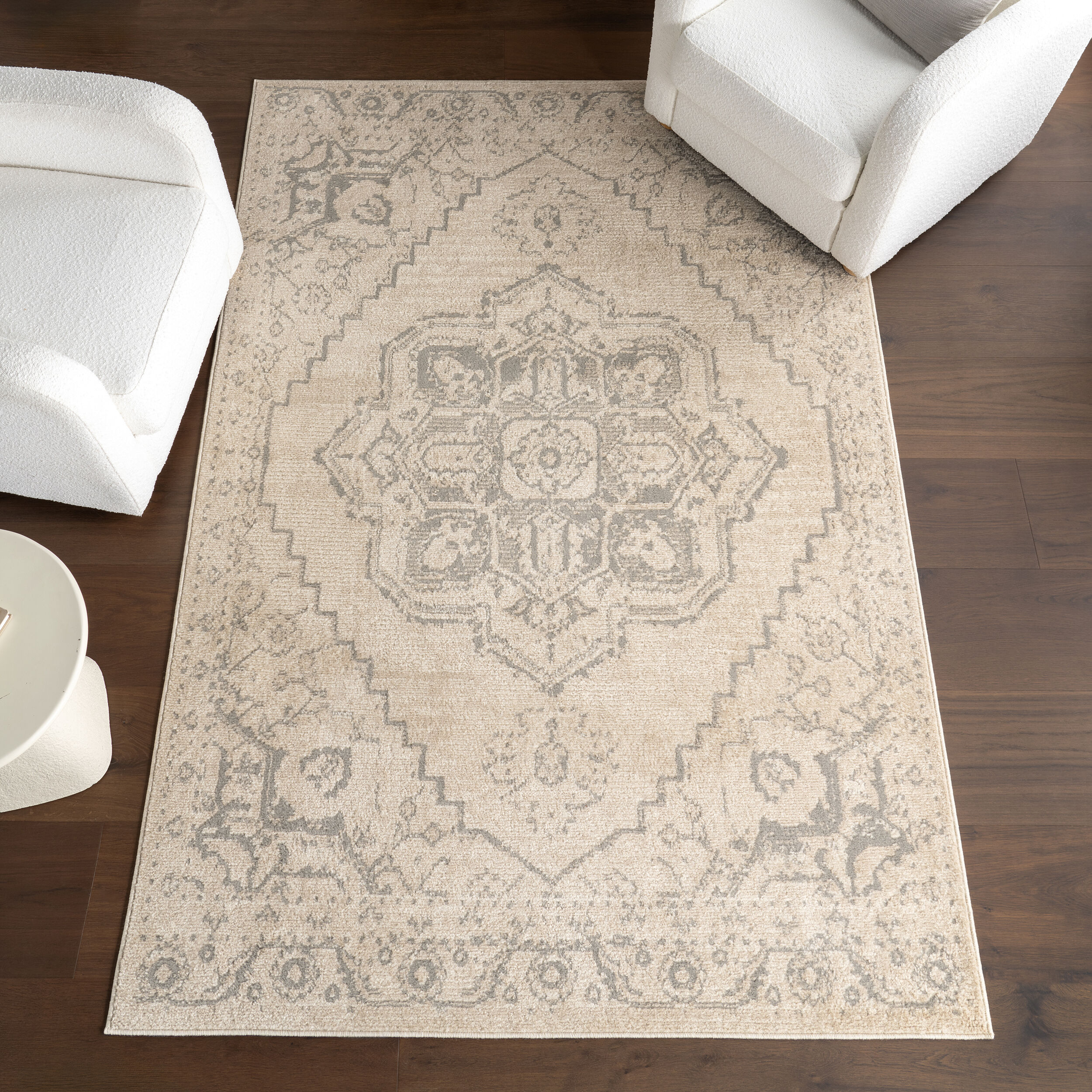 nuLOOM Fable Traditional Vintage 6ft. 7in. x 9ft. Beige Area Rug in the ...