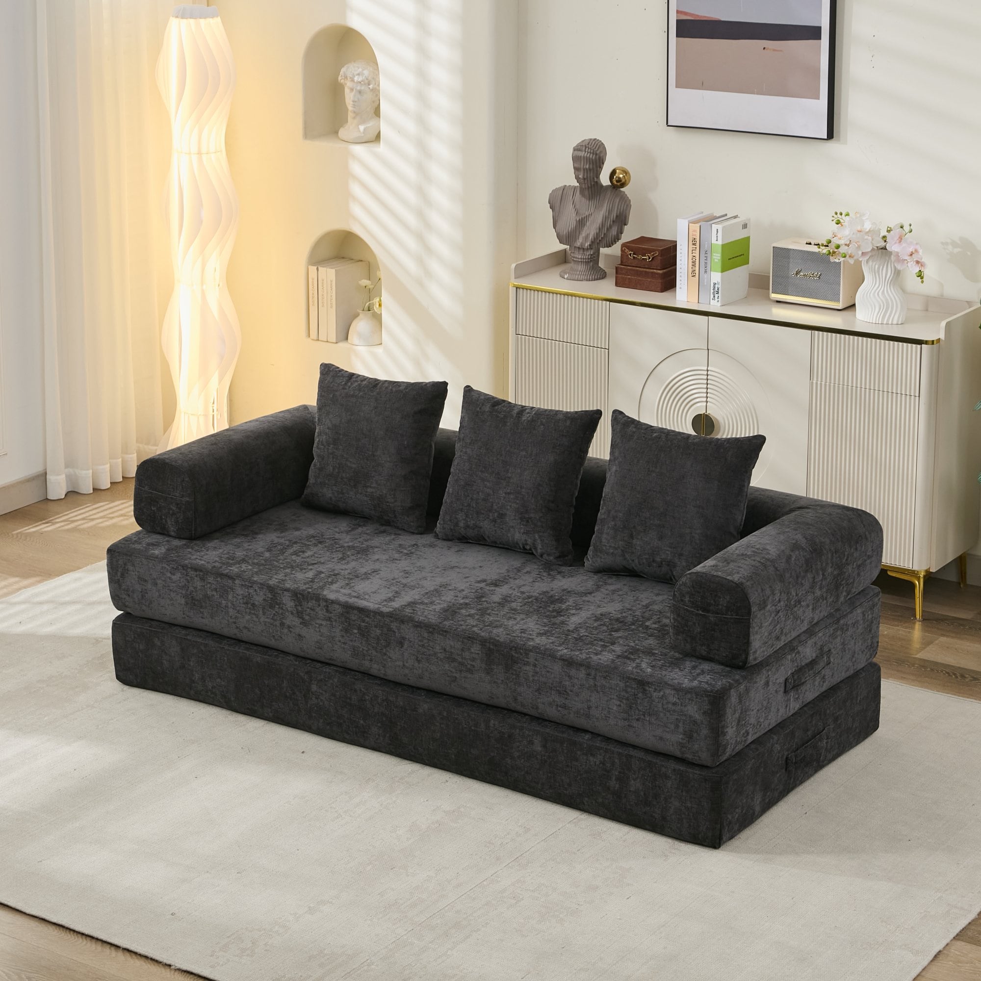 LUXEYARD Comfy Convertible Folding Mattress Couch Floor Sofa Bed ...