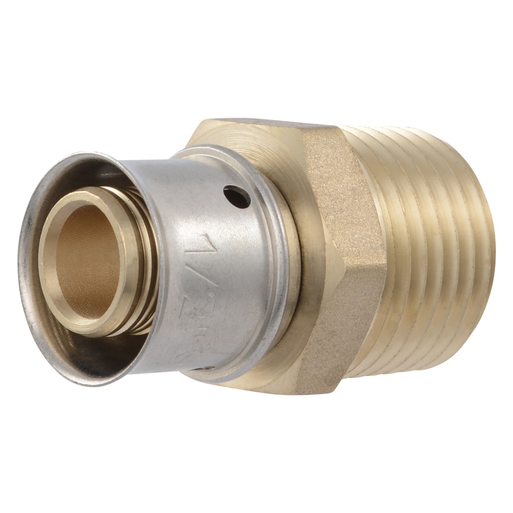 SharkBite 1/2-in PEX Press x 1/2-in MNPT Brass Male Adapter in the PEX ...