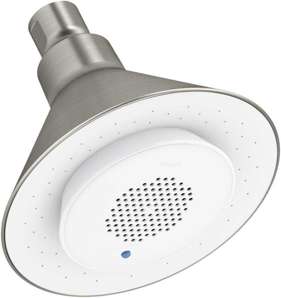 KOHLER Moxie Vibrant Brushed Nickel Round Fixed Showerhead Shower Head 1.75 GPM 6.6 LPM in the Shower Heads department at Lowes