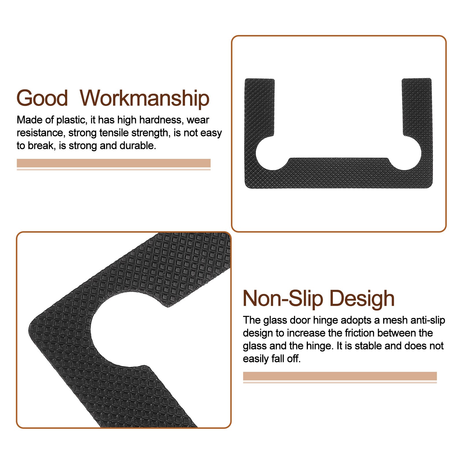 Unique Bargains 4pcs Glass Hinge Gasket Shower Doors Hinge Plastic ...