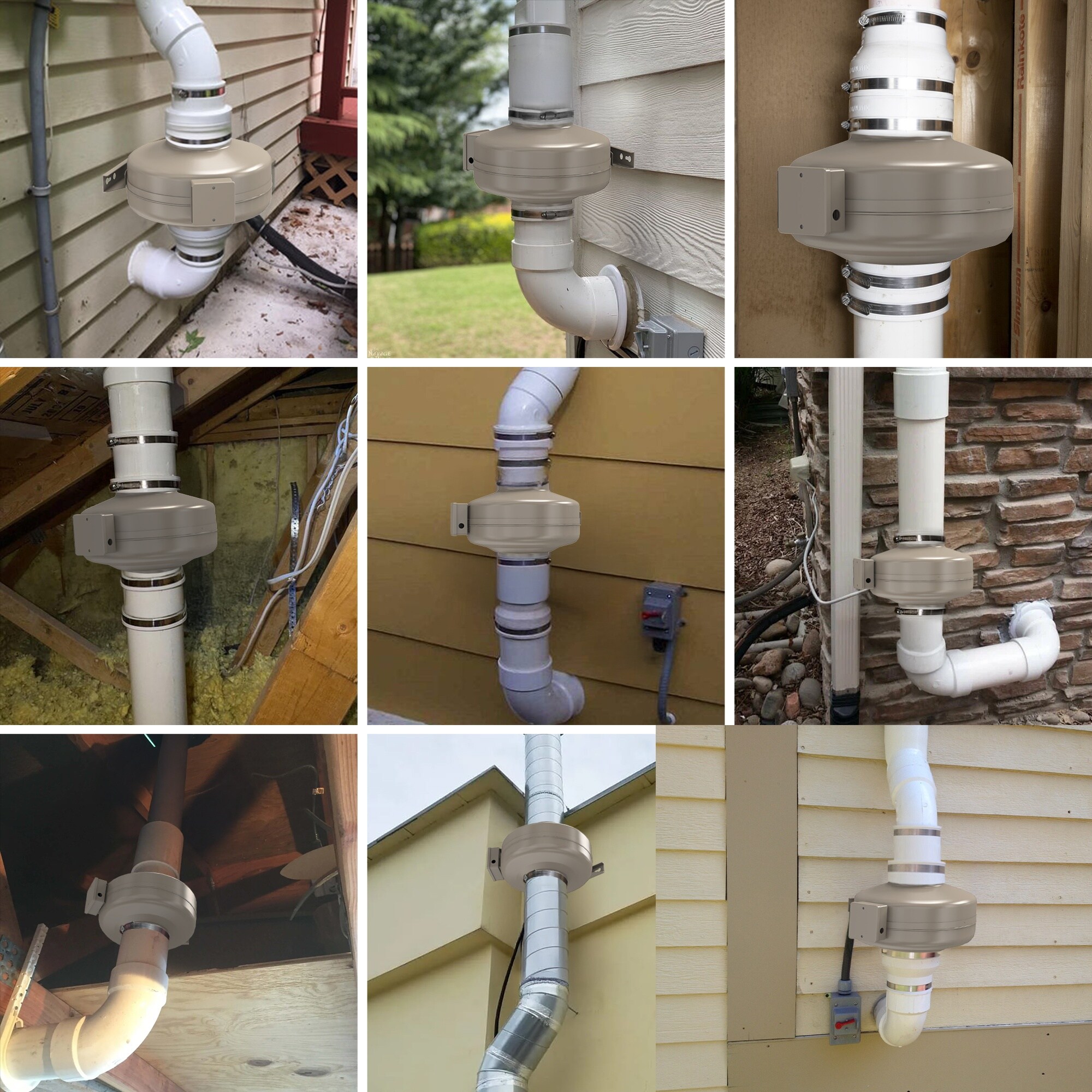 EdenDirect 8.6-in dia 340 CFM Galvanized steel Axial duct fan in the ...