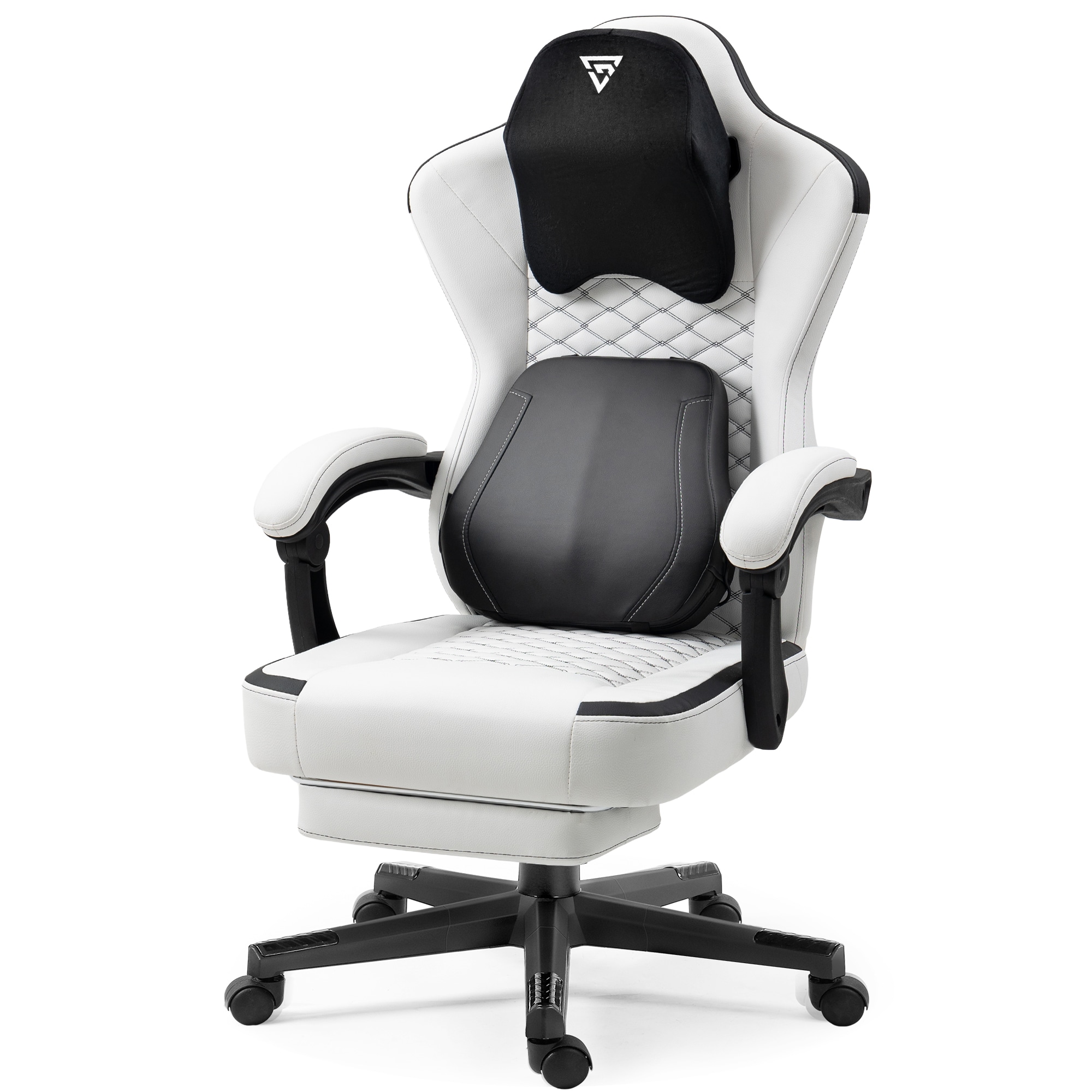 Wooakway 22 in. Gaming Chair with Heating Massage Ergonomic Computer ...