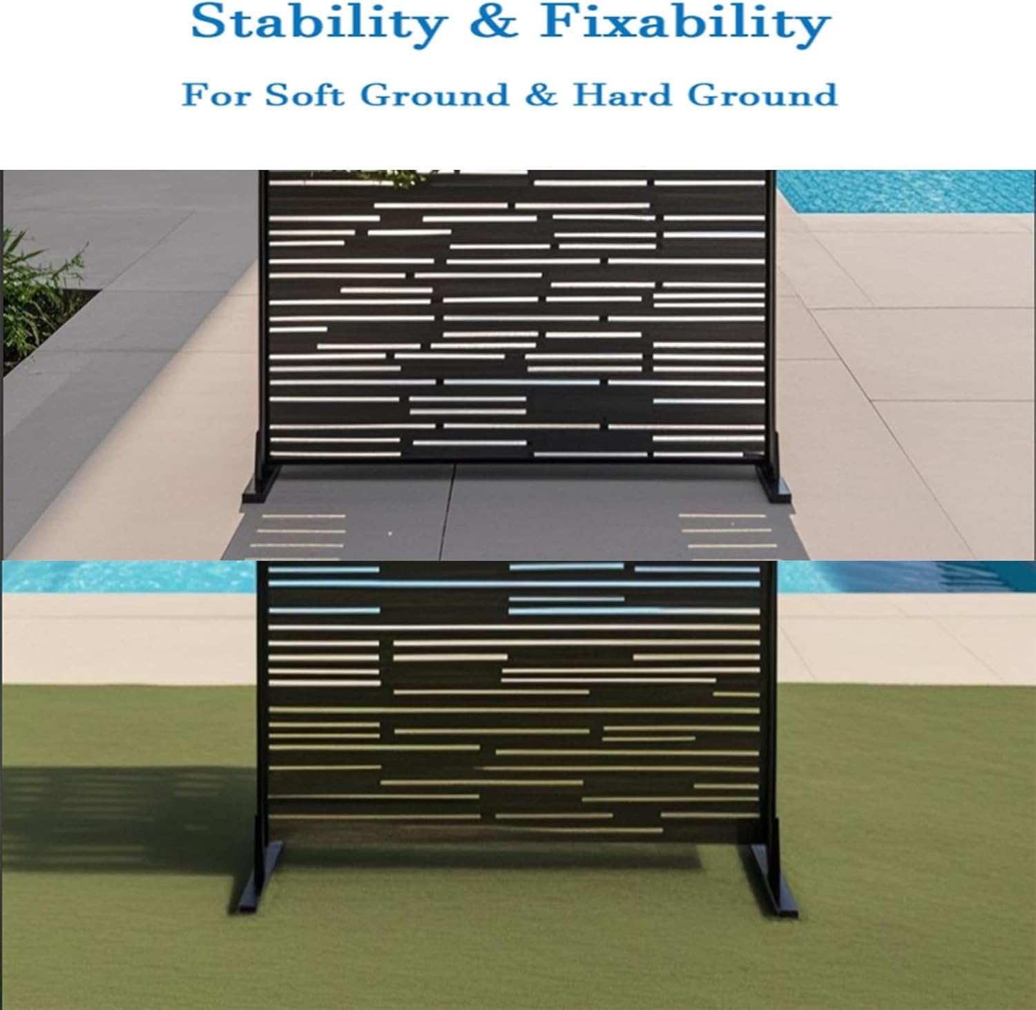 GarveeLife Outdoor Metal Privacy Screen 72 Inch Freestanding Rustproof ...