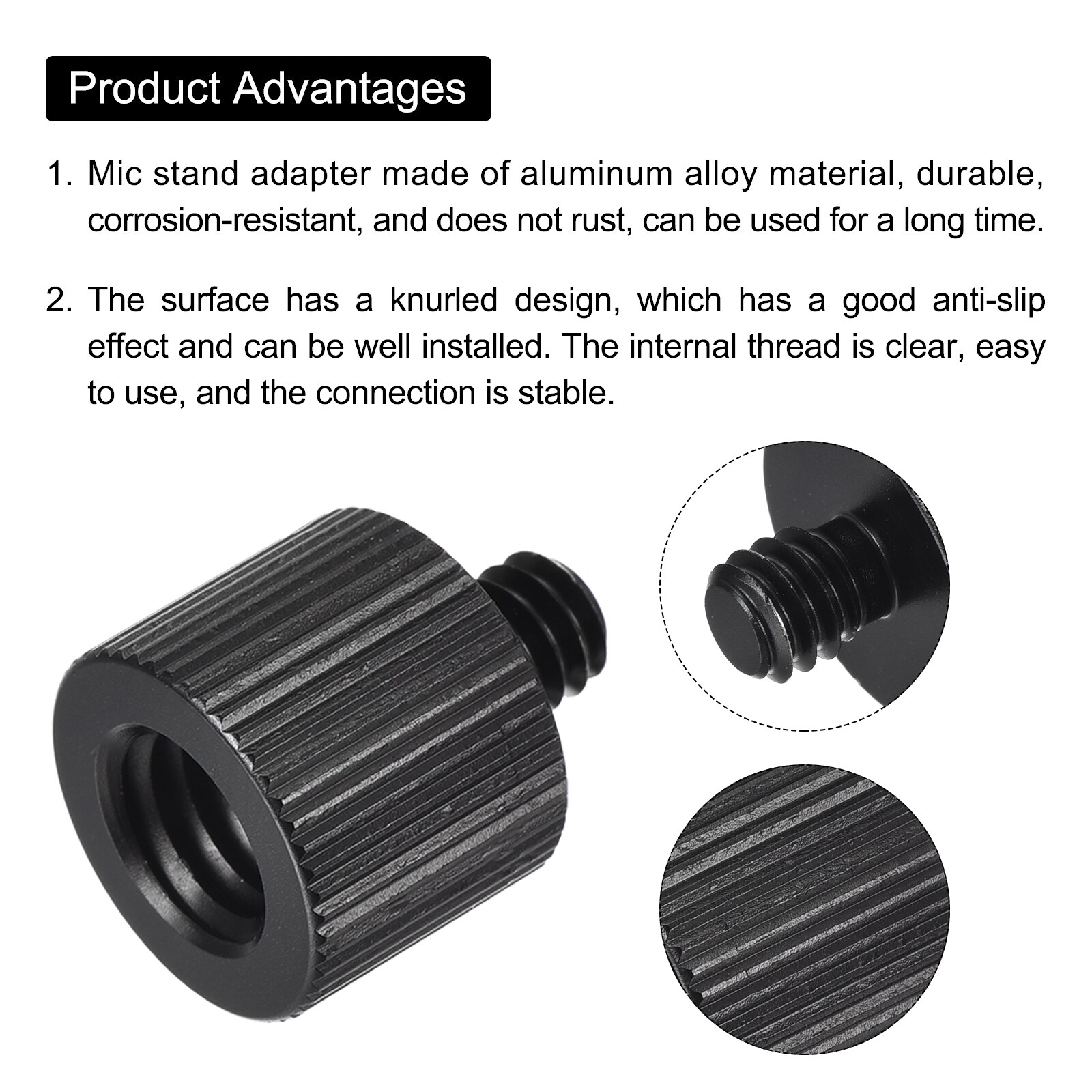 Unique Bargains Mic Stand Adapter 1/4 20 Male to 3/8 16 Female Camera ...