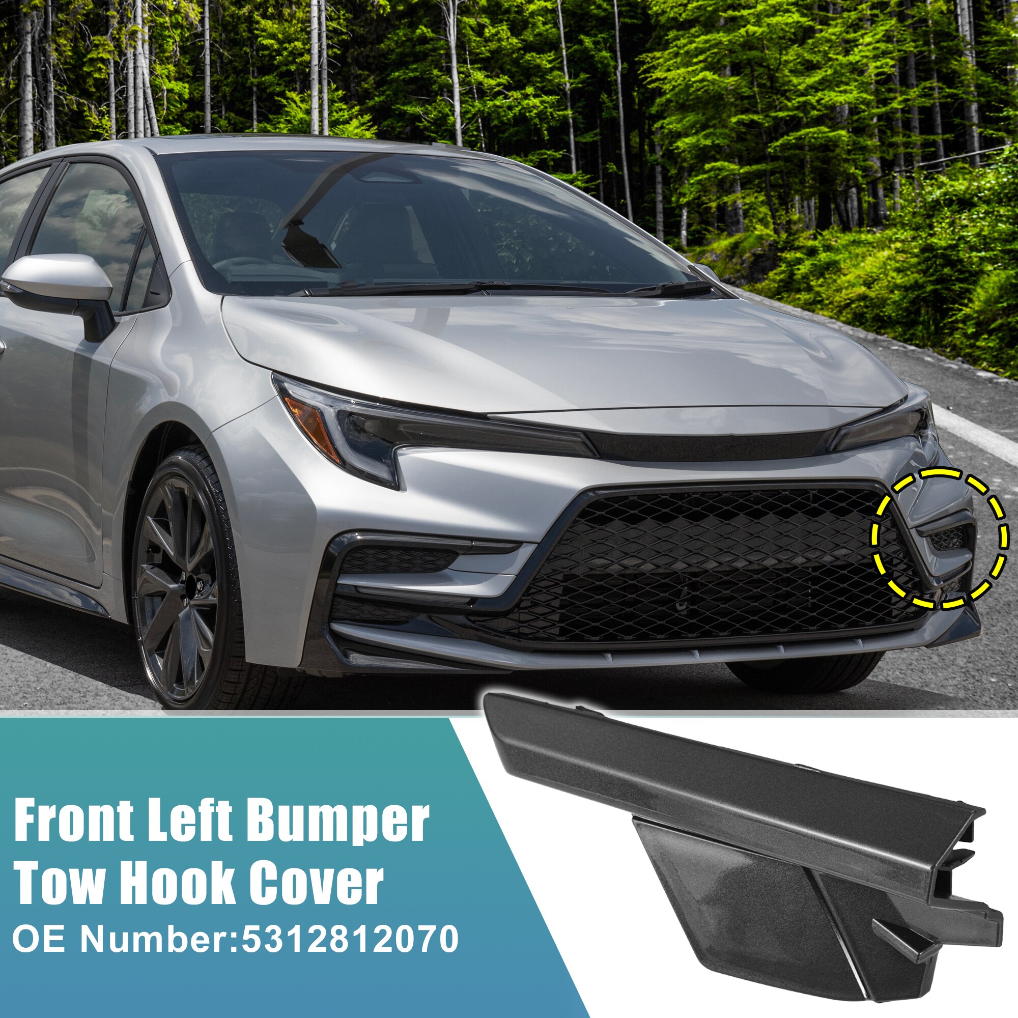 Unique Bargains Unpainted Front Left Bumper Tow Hook Cover for Toyota ...