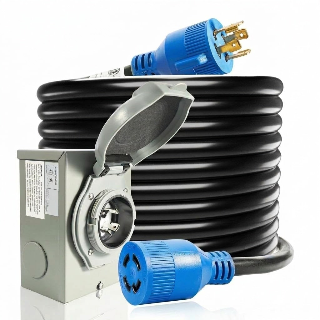Misopily 30 Amp Generator Cord Set 25 Foot NEMA L1430P to L1430R Twist ...