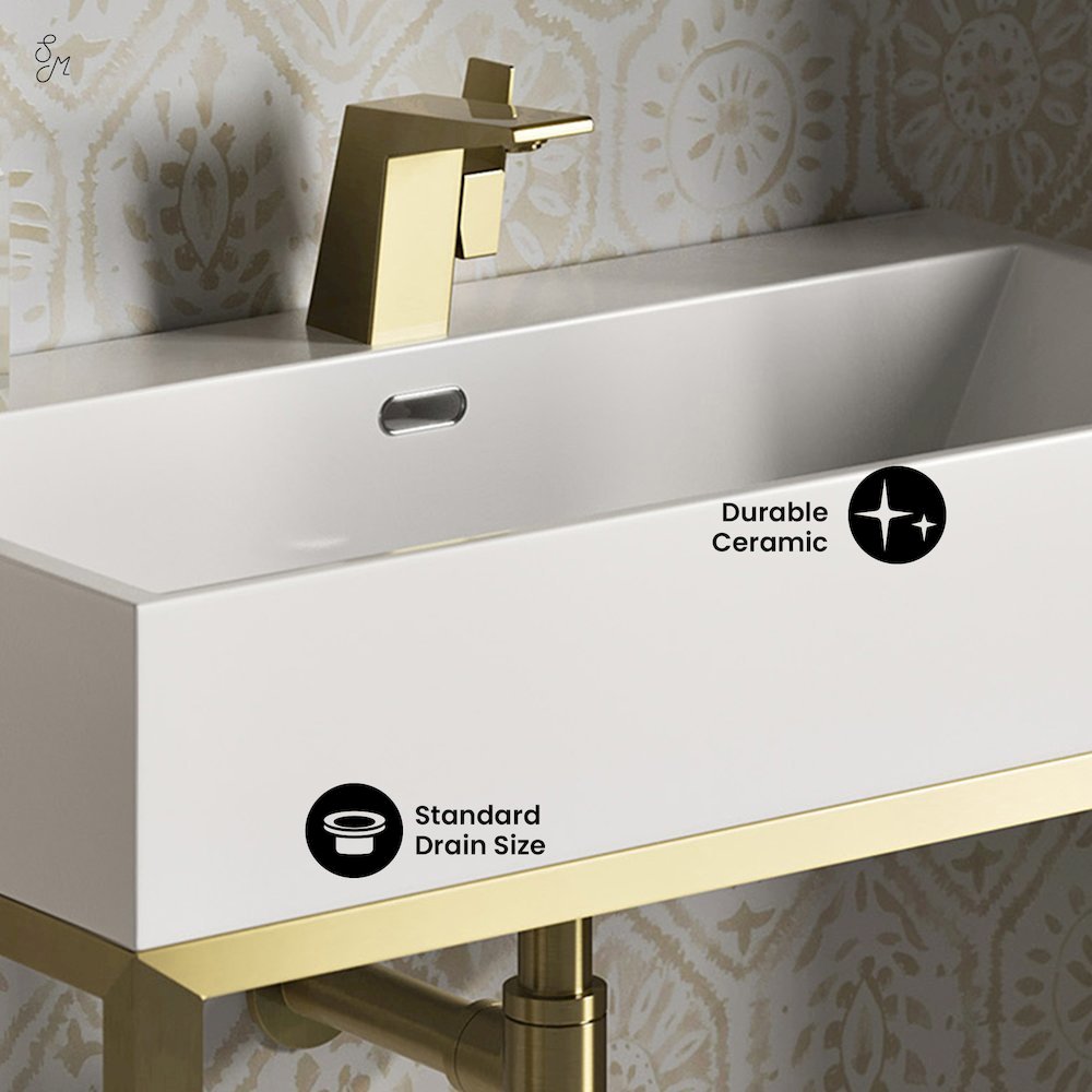 Swiss Madison Concorde 30 Rectangle Console Sink with Brushed Gold Legs ...