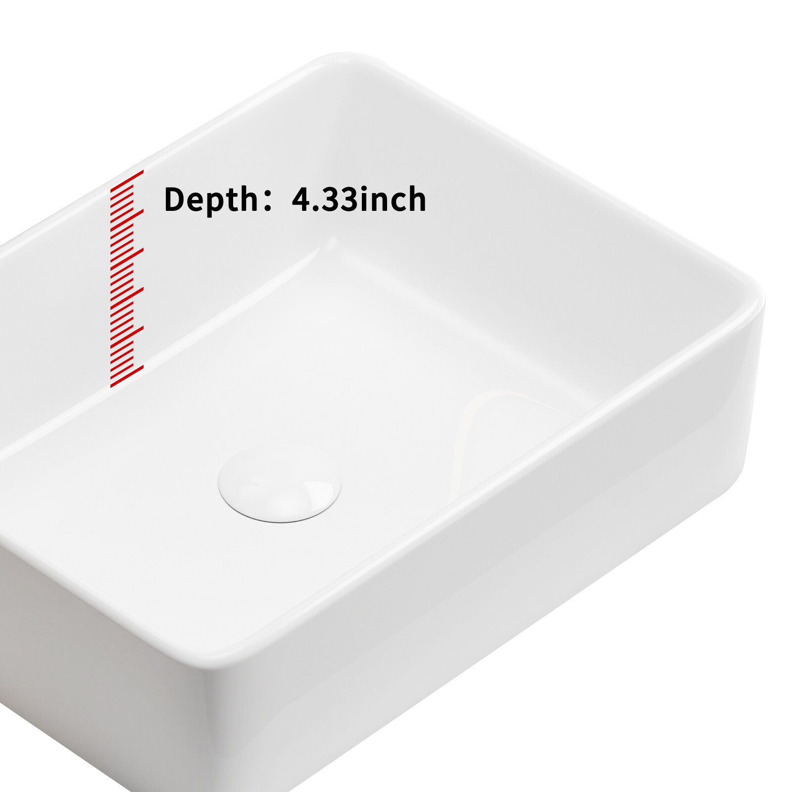 LOVMOR Vessel Sink Rectangle 19 Inch Bathroom SinkRectangular Modern ...