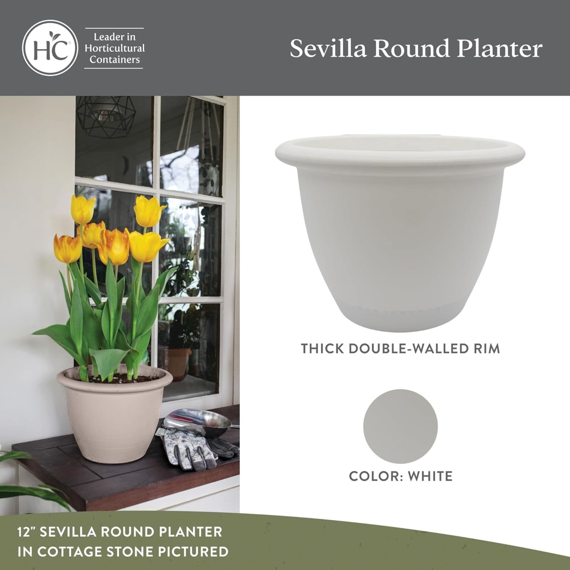 The HC Companies Sevilla Self-Watering Pot with Internal Disk 14 Inch ...