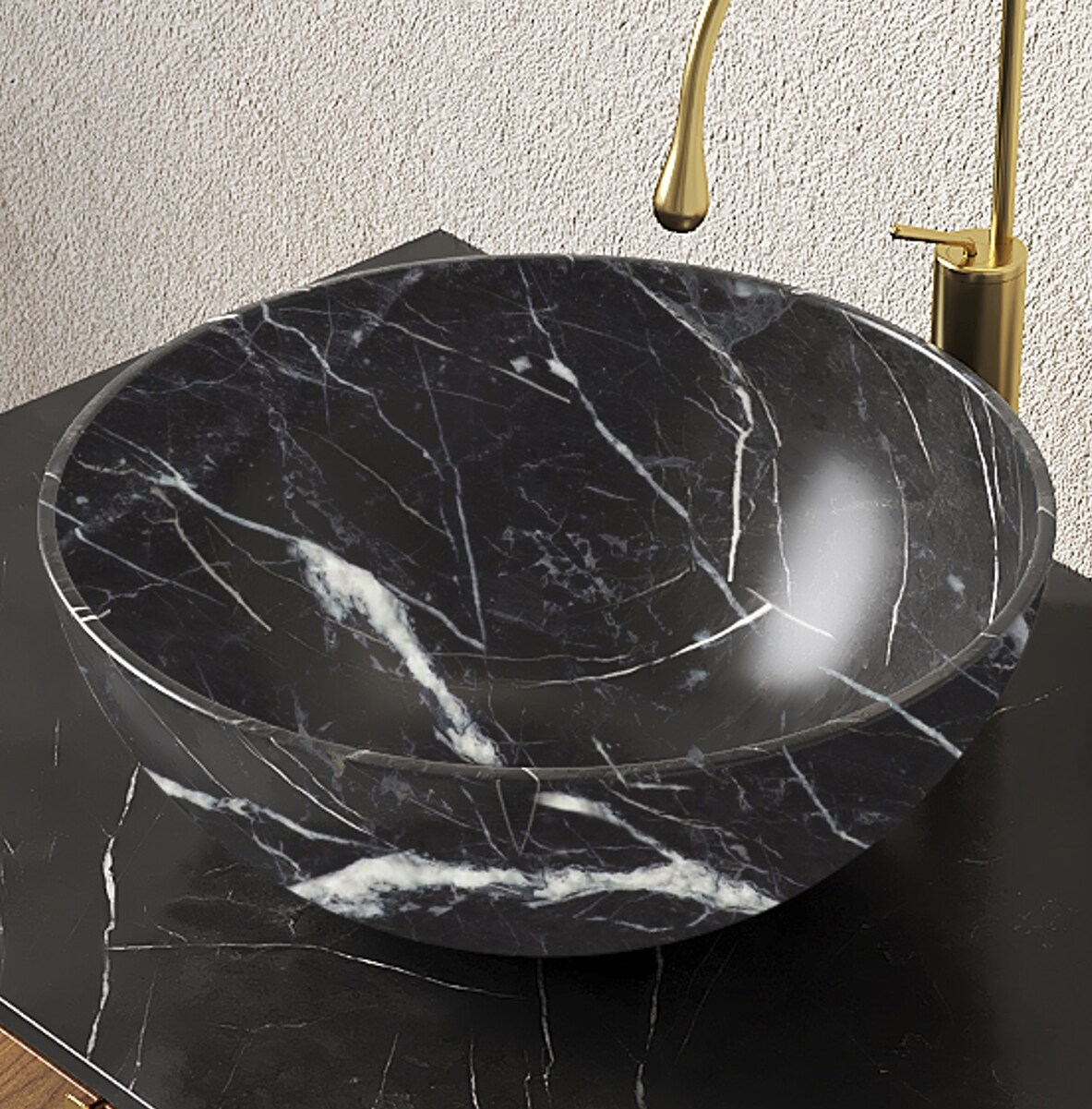 Tatayosi 14 Inches Bathroom Bowl Ceramic Sink with Stone Pattern No ...