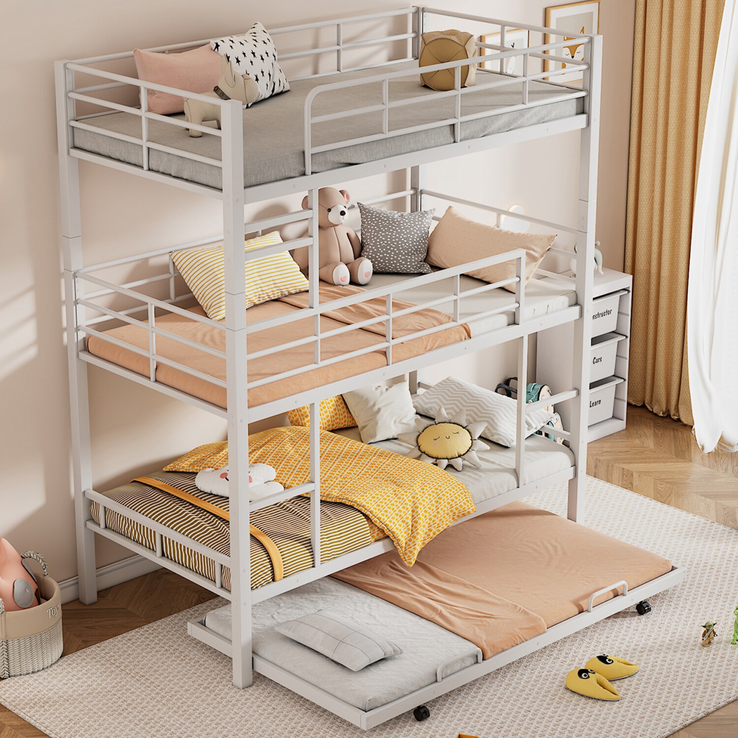 Streamdale Furniture Streamdale Metal Twin Size Triple Bunk Bed With ...