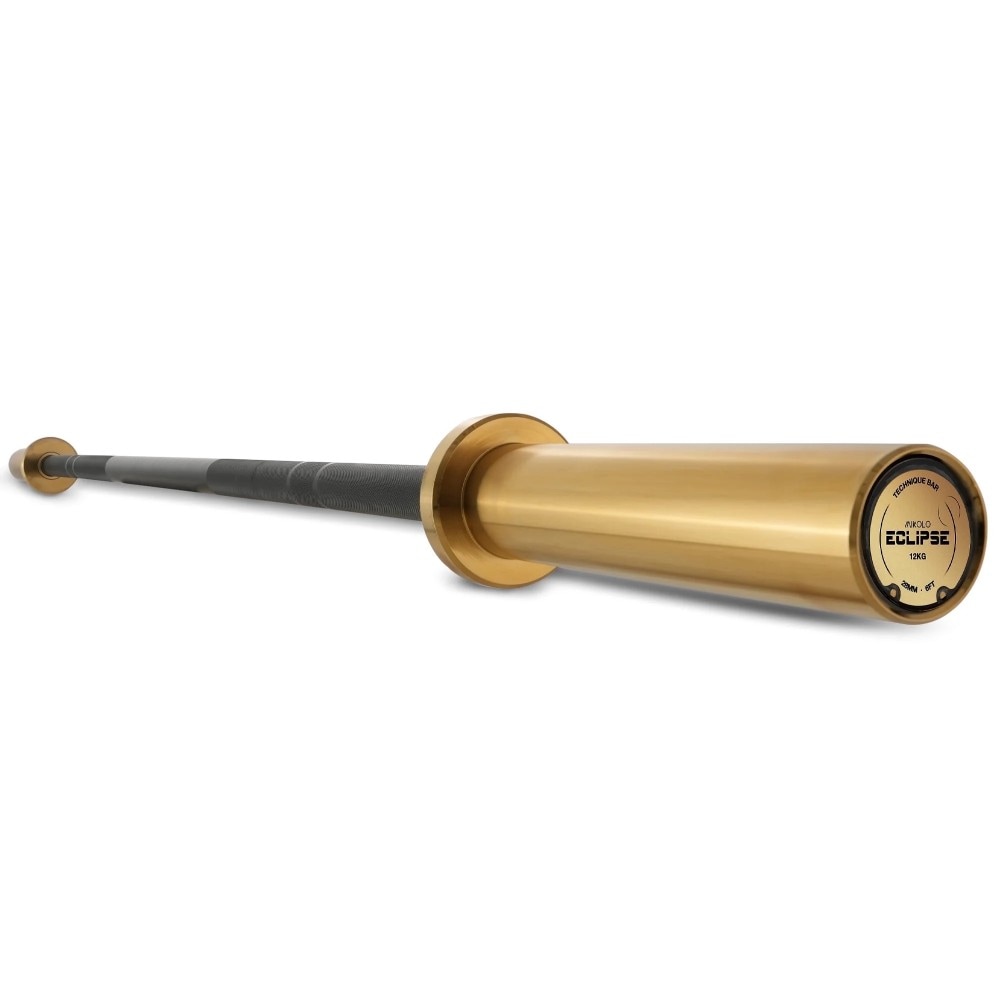 Mikolo Eclipse Series Gold 6ft Olympic Barbell-27LB Compact and Lighter ...