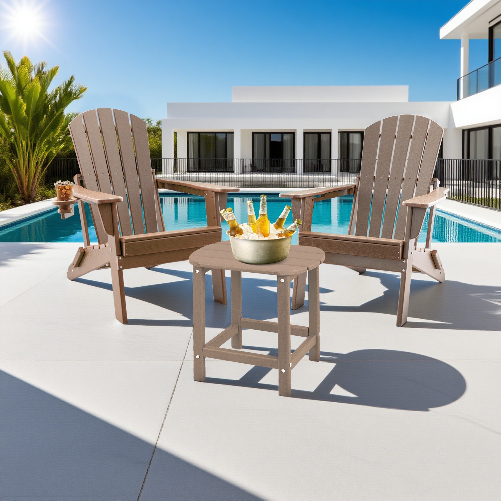 Upland HDPE Adirondack Side Tables Weather Resistant Easy Assembly ...