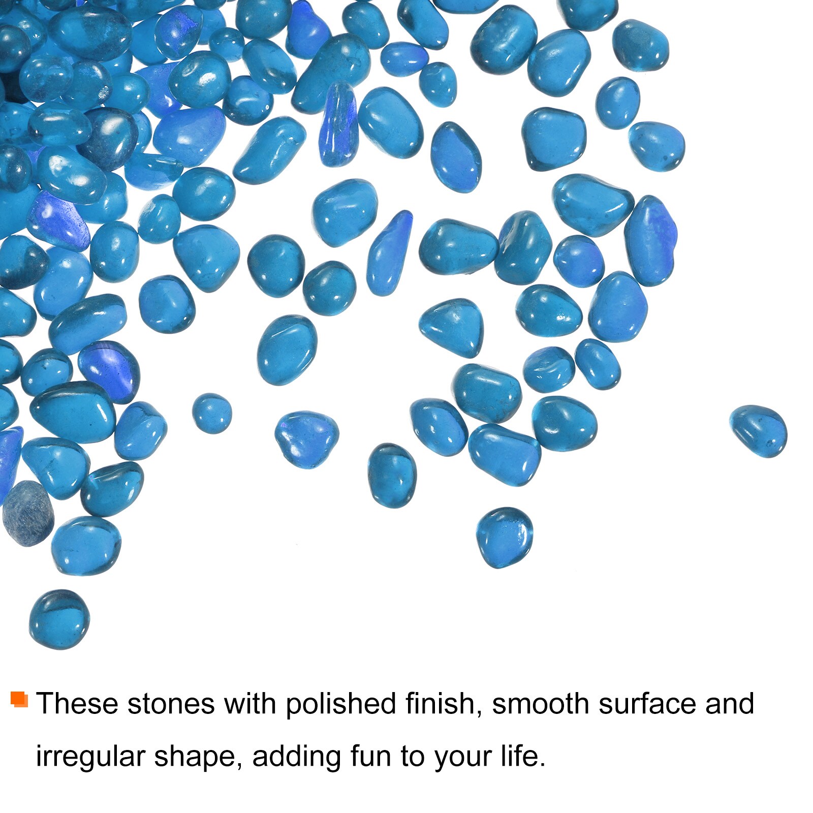 Unique Bargains 250g/0.55lb 3-6mm Decorative Glass Stones Polished ...