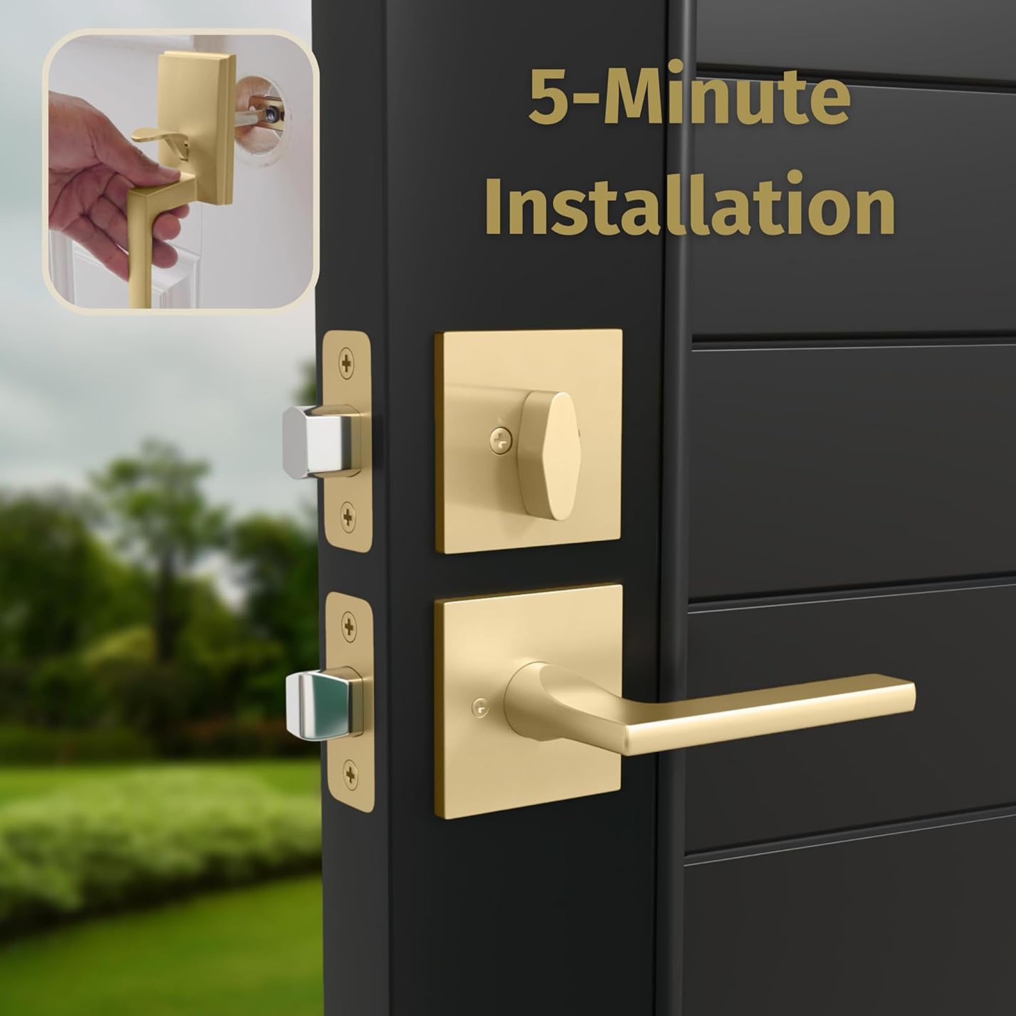 Mega Handles - TOBELLE Silver Entry Door Handleset - Single Cylinder ...