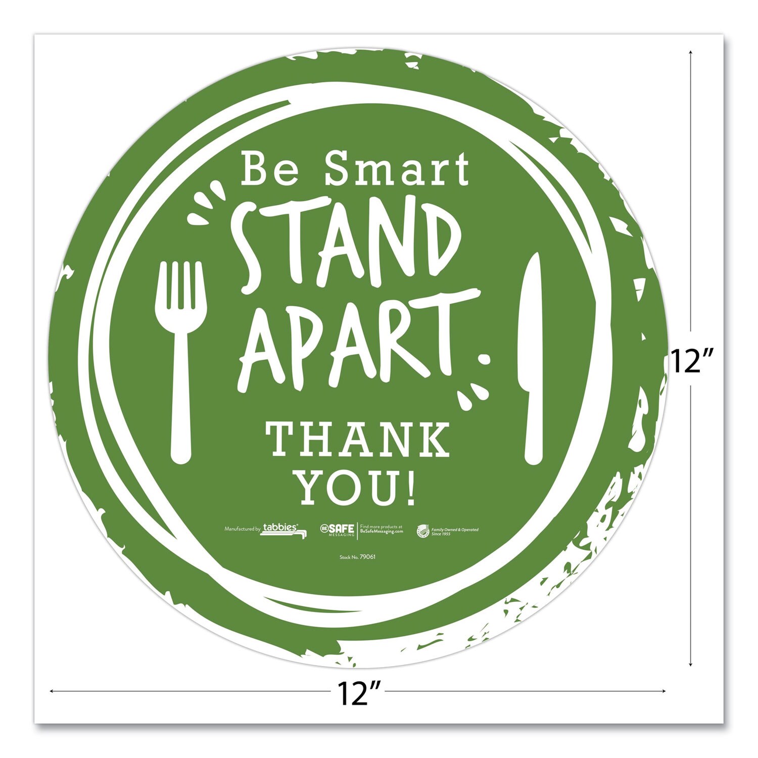Tabbies Besafe Messaging Floor Decals Be Smart Stand Apart; Knife fork ...
