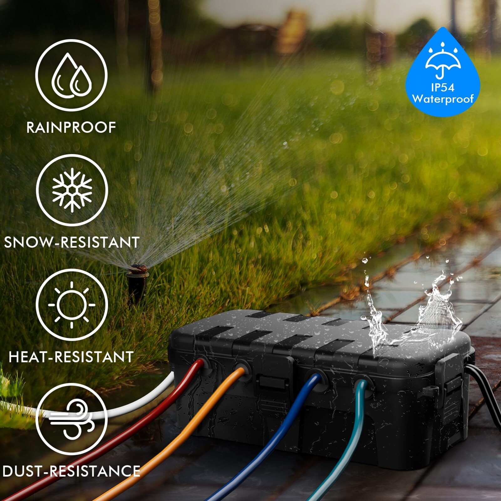 Misopily Outdoor Electrical Box IP54 Waterproof Extension Cord Cover ...