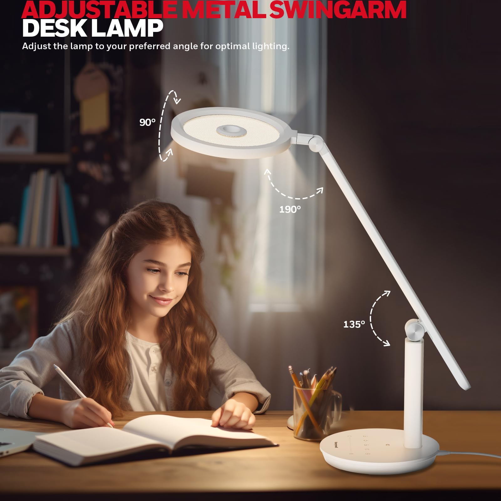 Honeywell H6 Desk Lamp for Home Office Eye Caring Led Desk Light in the ...