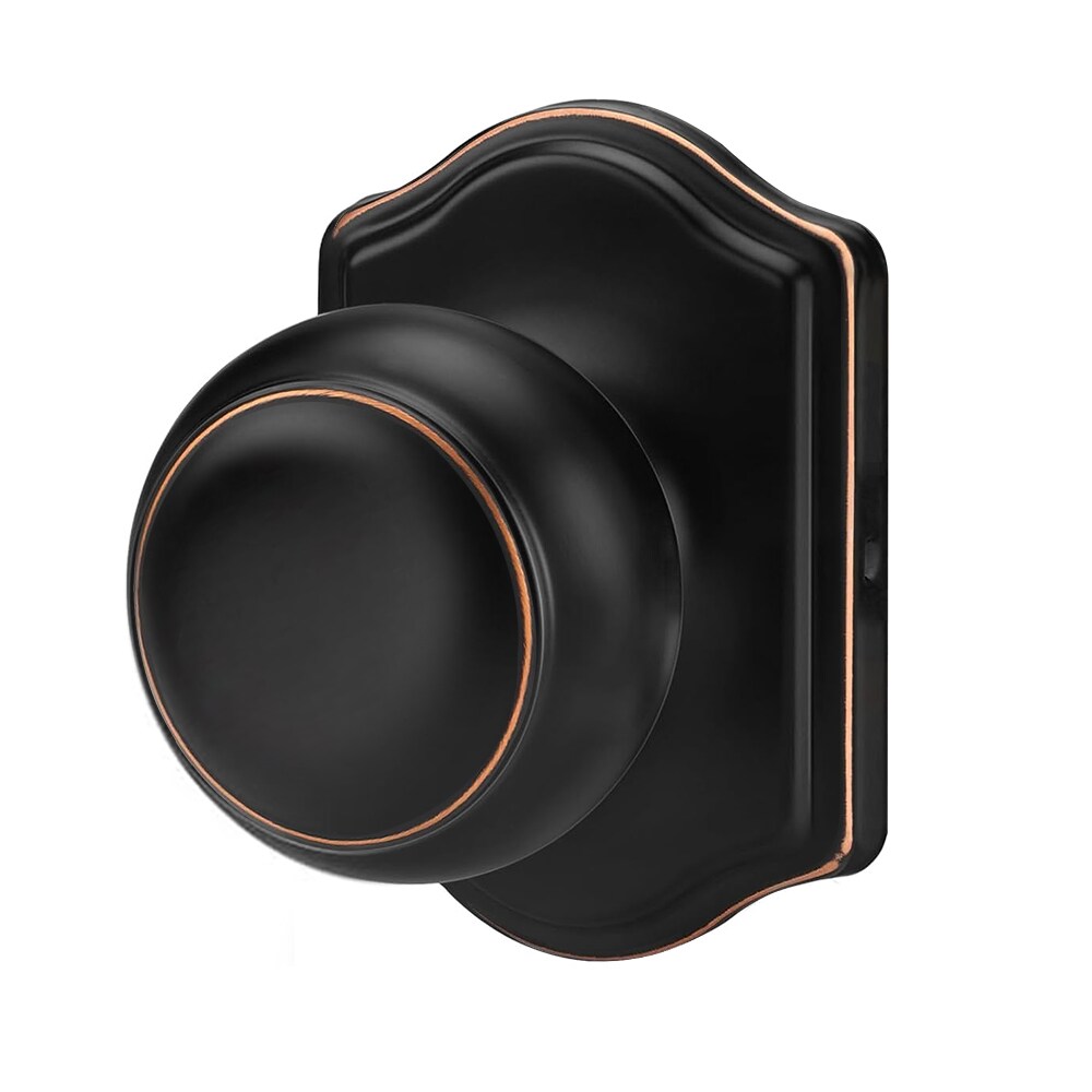 CLCTK Oil Rubbed Bronze Passage Door Knob with Round Knob and Arched ...