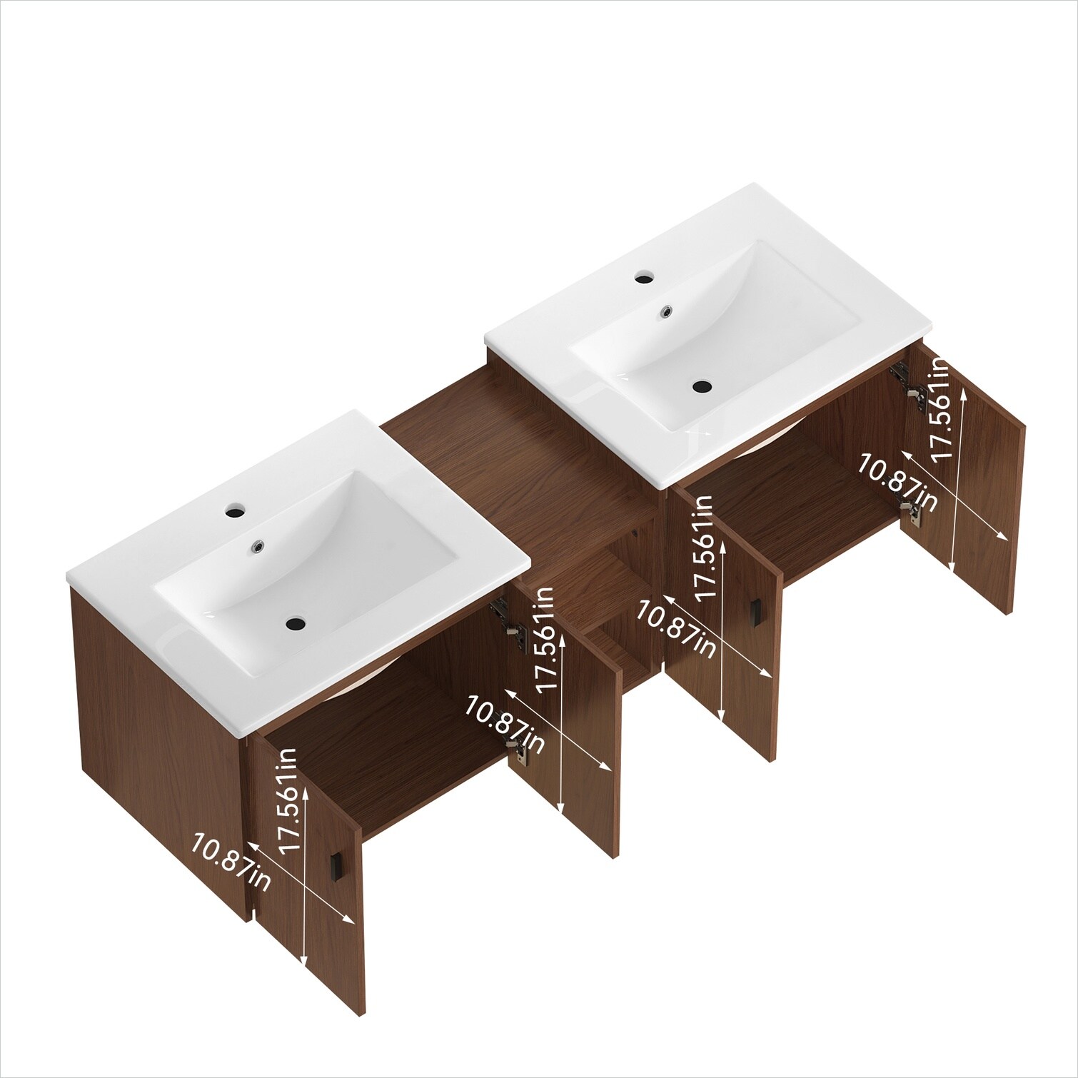 Naturefalls 60-Inch Bathroom Vanity Cabinet with Soft-Close Doors ...