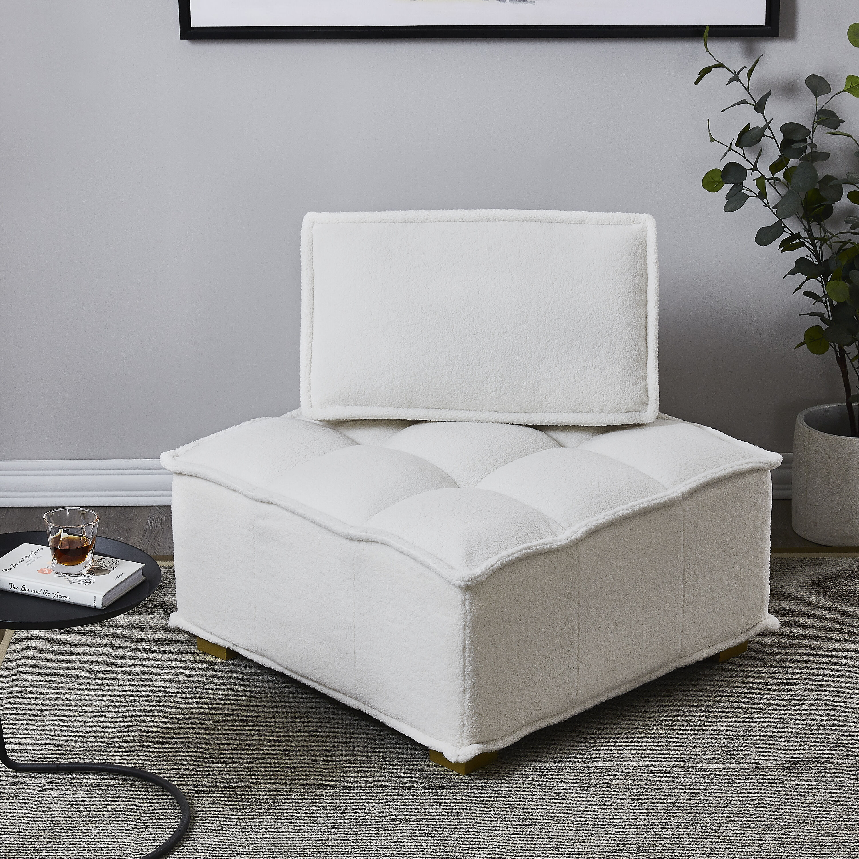 ModernLuxe Modern White Accent Chair L-W109768485 at Lowes.com
