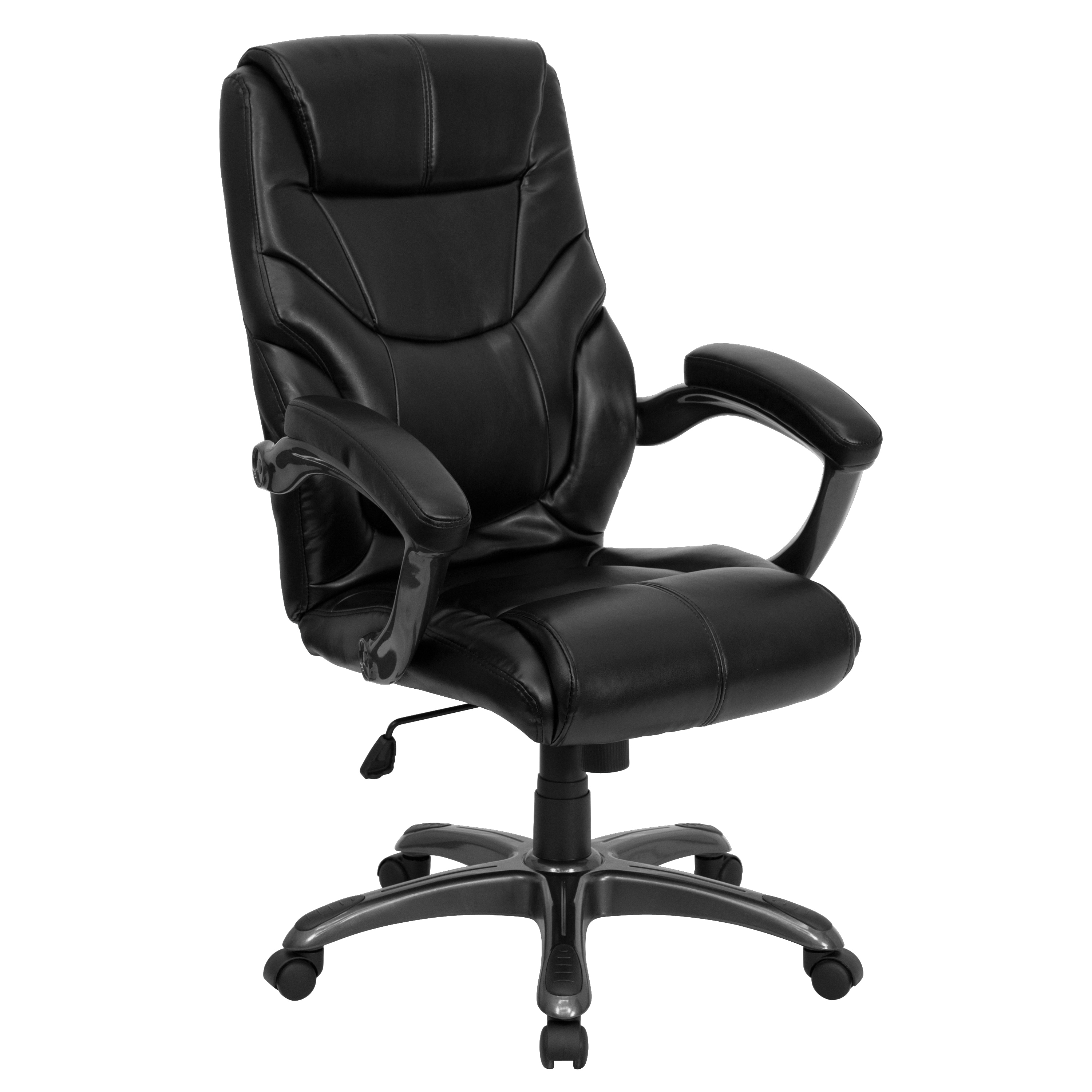 Emma + Oliver High Back Black LeatherSoft Executive Ergonomic Office ...