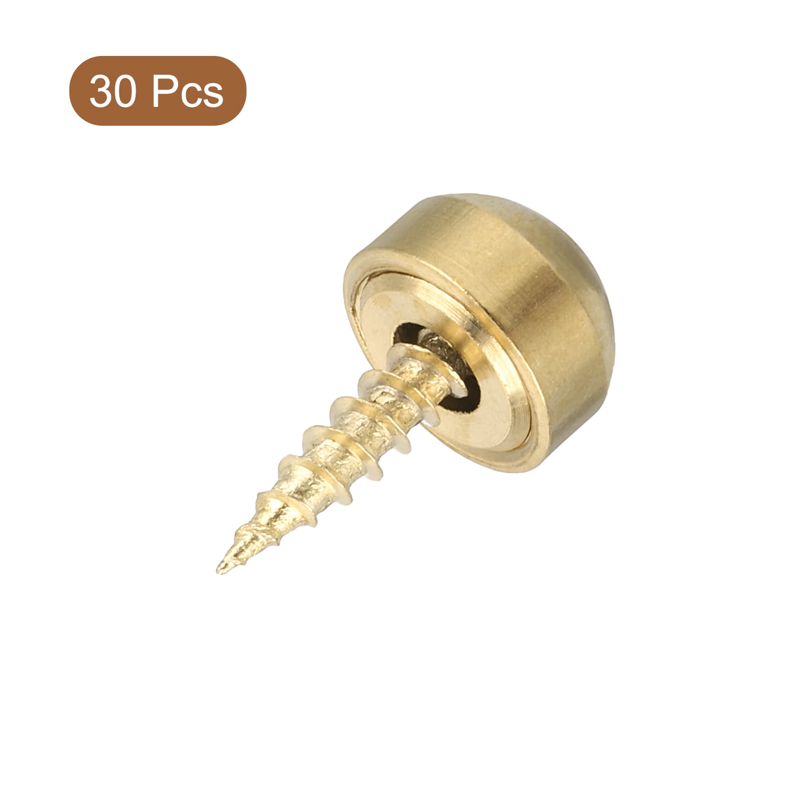Unique Bargains 30pcs Brass Decorative Screws with Caps 9mm Mirror ...