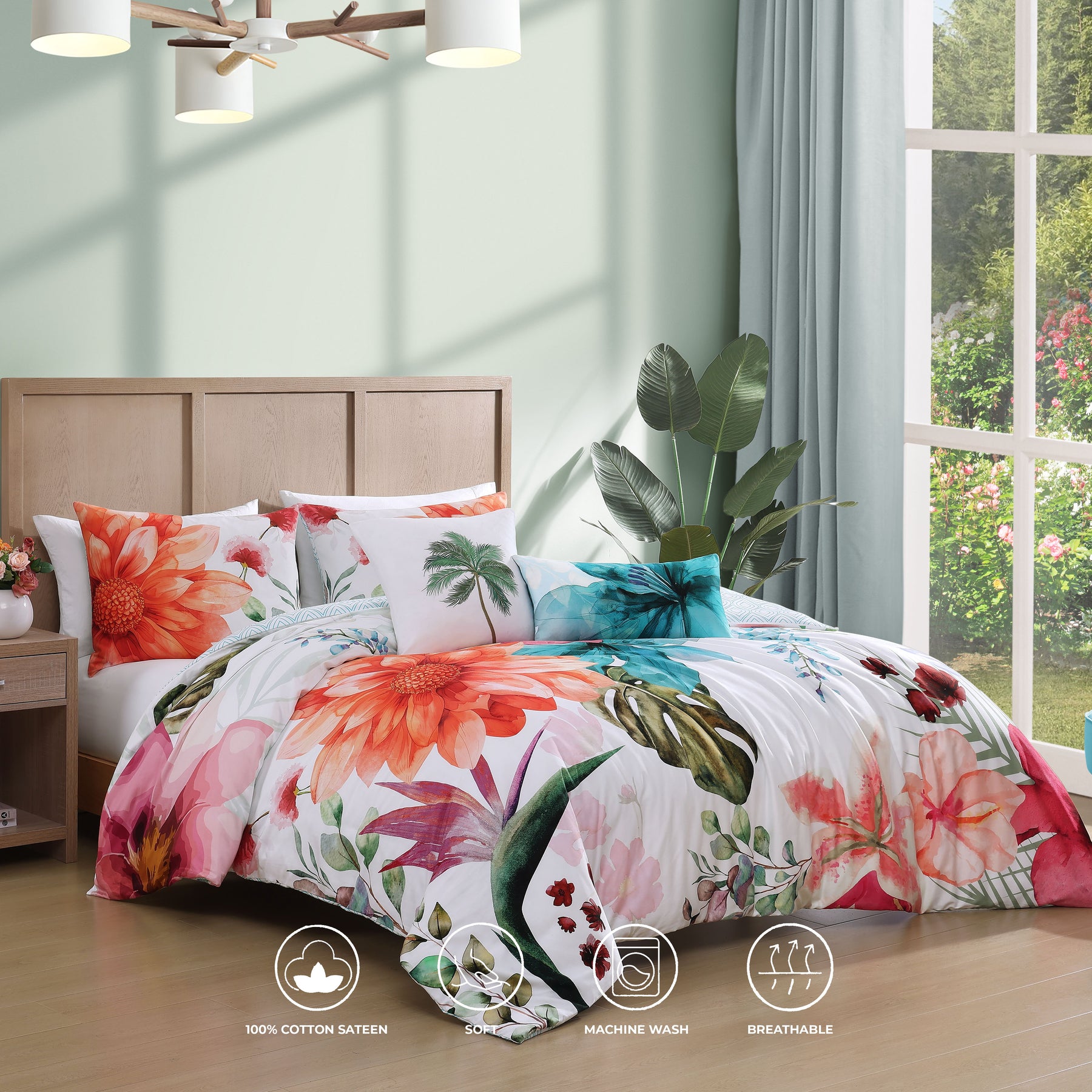 BEBEJAN Eden's Embrace 5 Piece Reversible King Size Comforter Set in ...