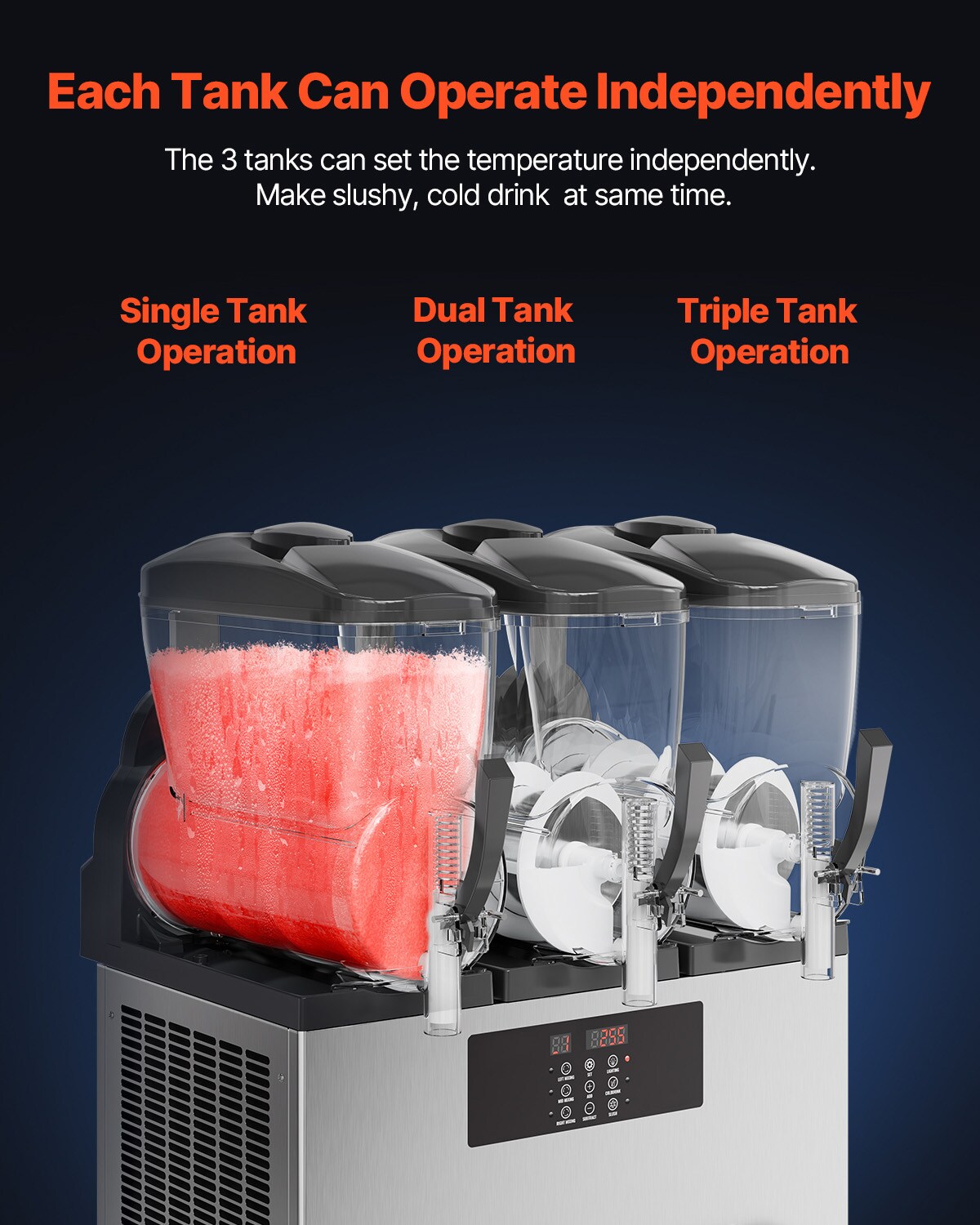 VEVOR 2 x 12 L 900 W Slushy Machine Slush Drink Machine (Stainless ...