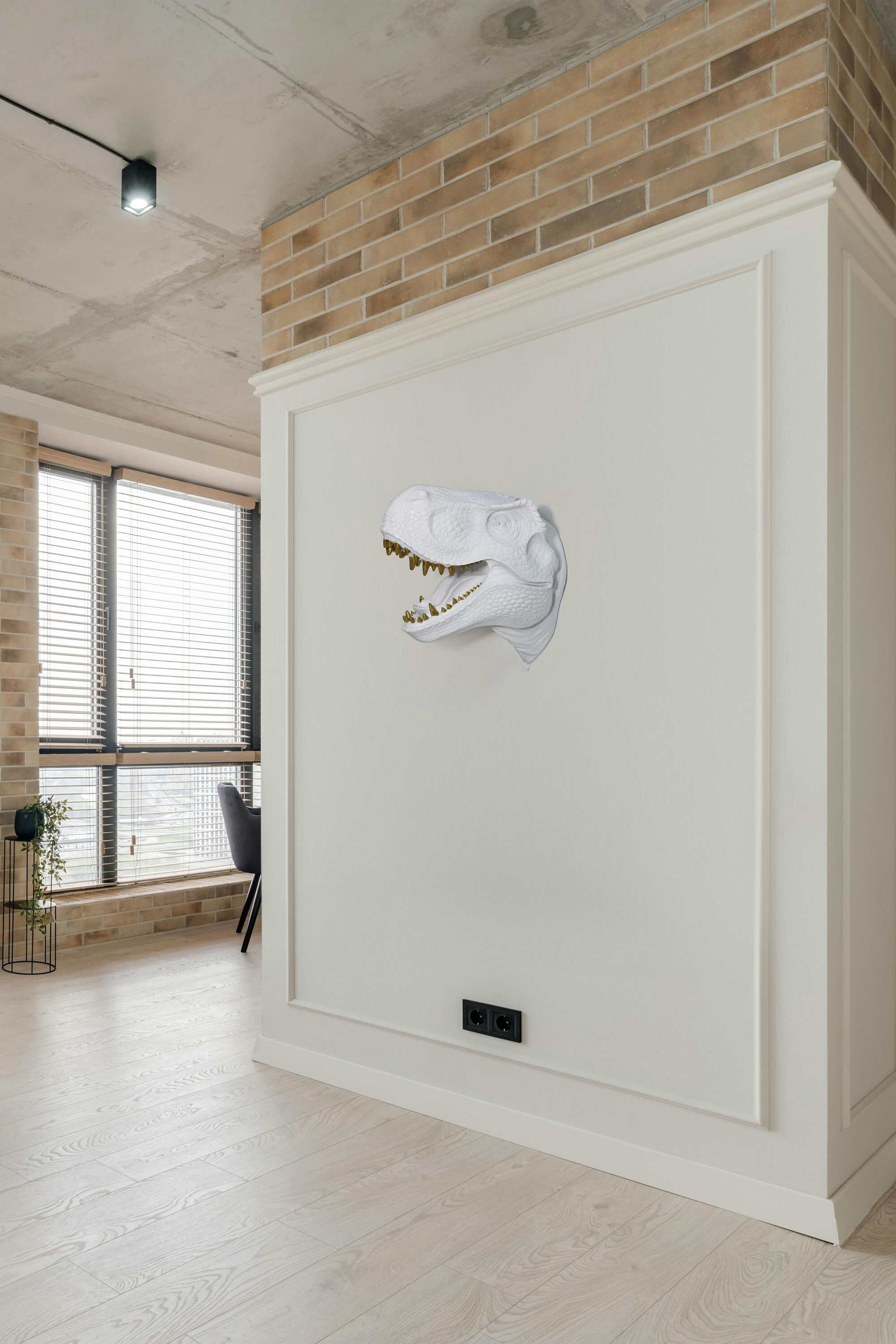 Hi-Line Gift 13.58-in H x 12.59-in W White Dinosaur Garden Statue in ...