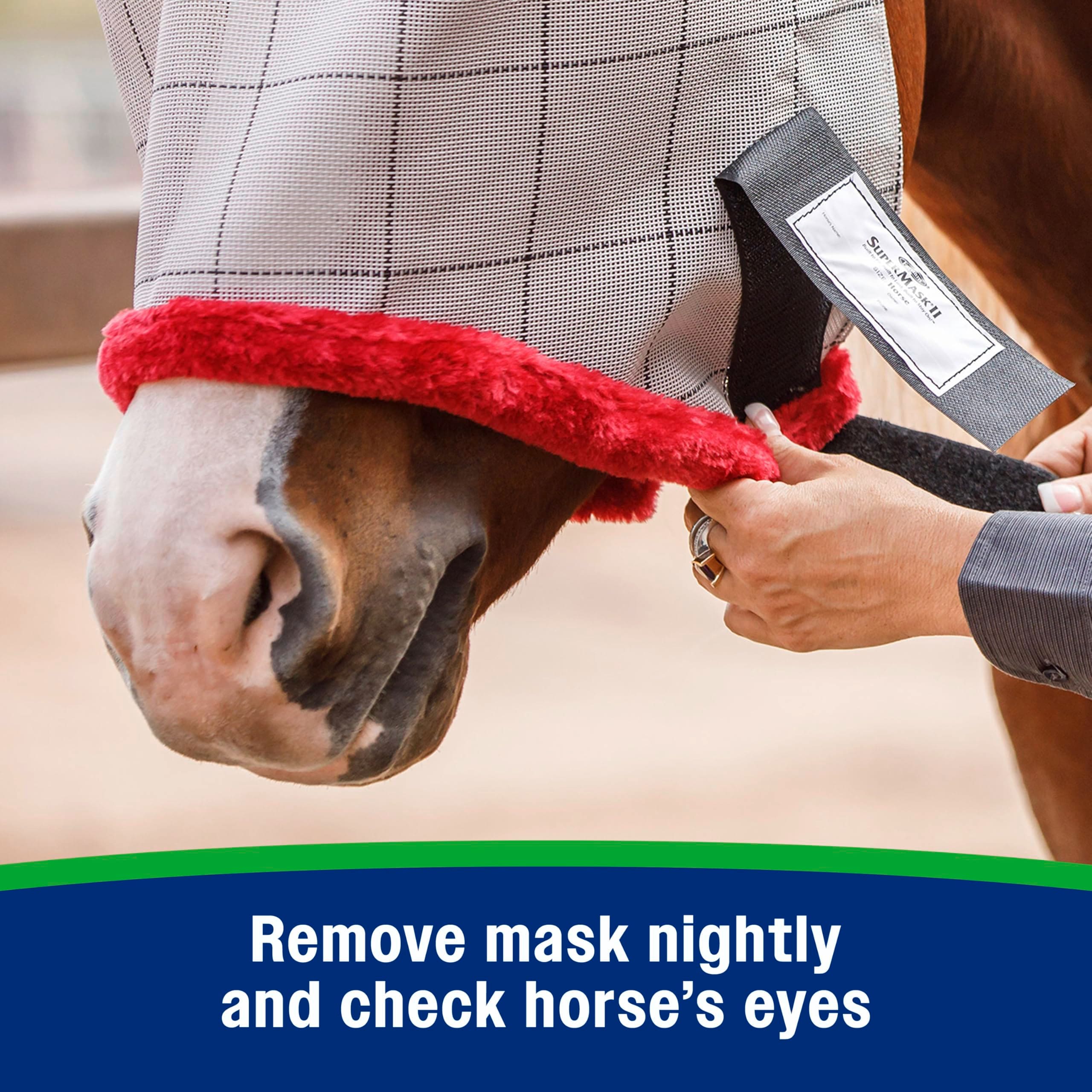Farnam SuperMask II X-Large Fly Mask Silver Mesh with Black Trim in the ...