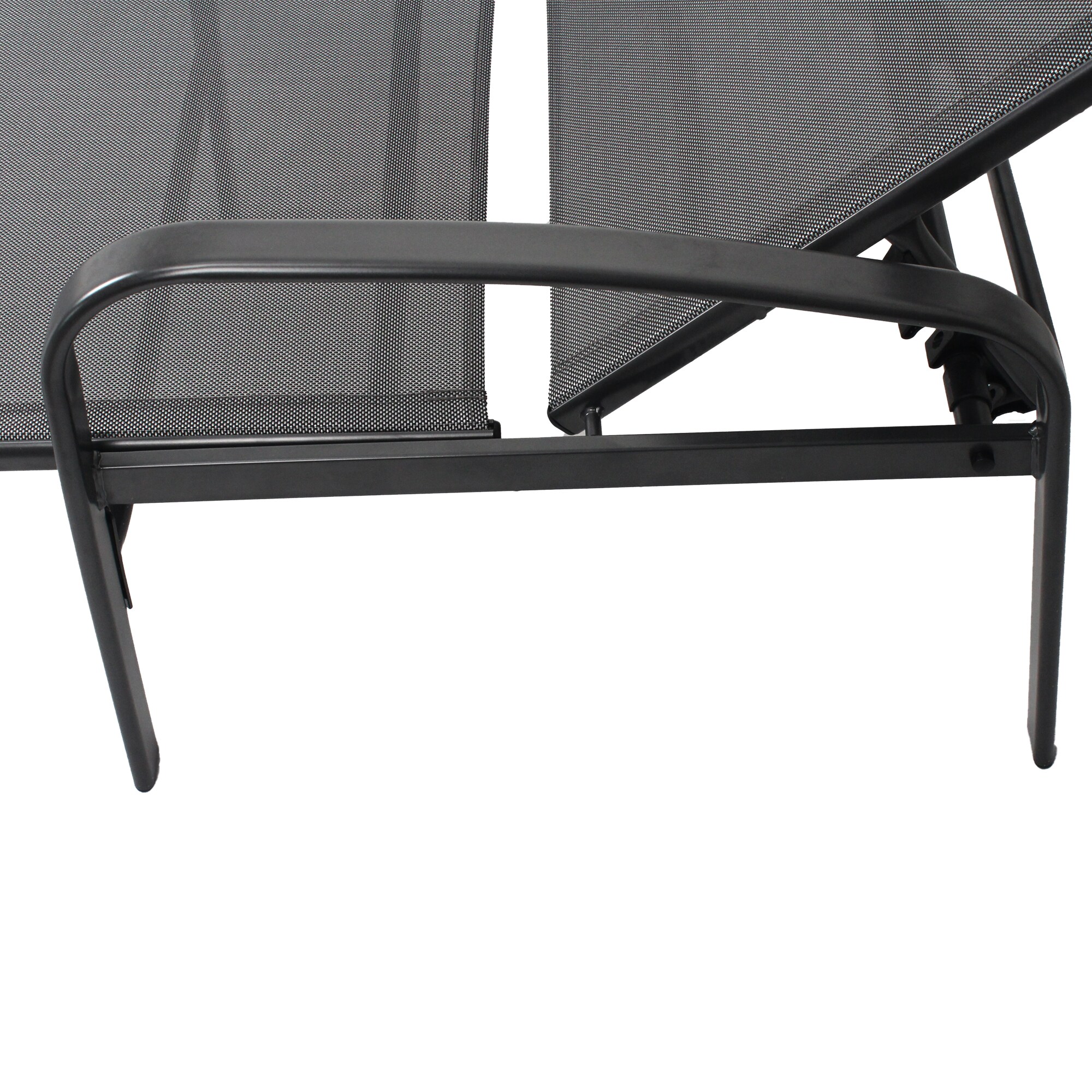 Nestfair Outdoor Patio Swimming Pool Lounge Gray Steel Frame Stationary ...