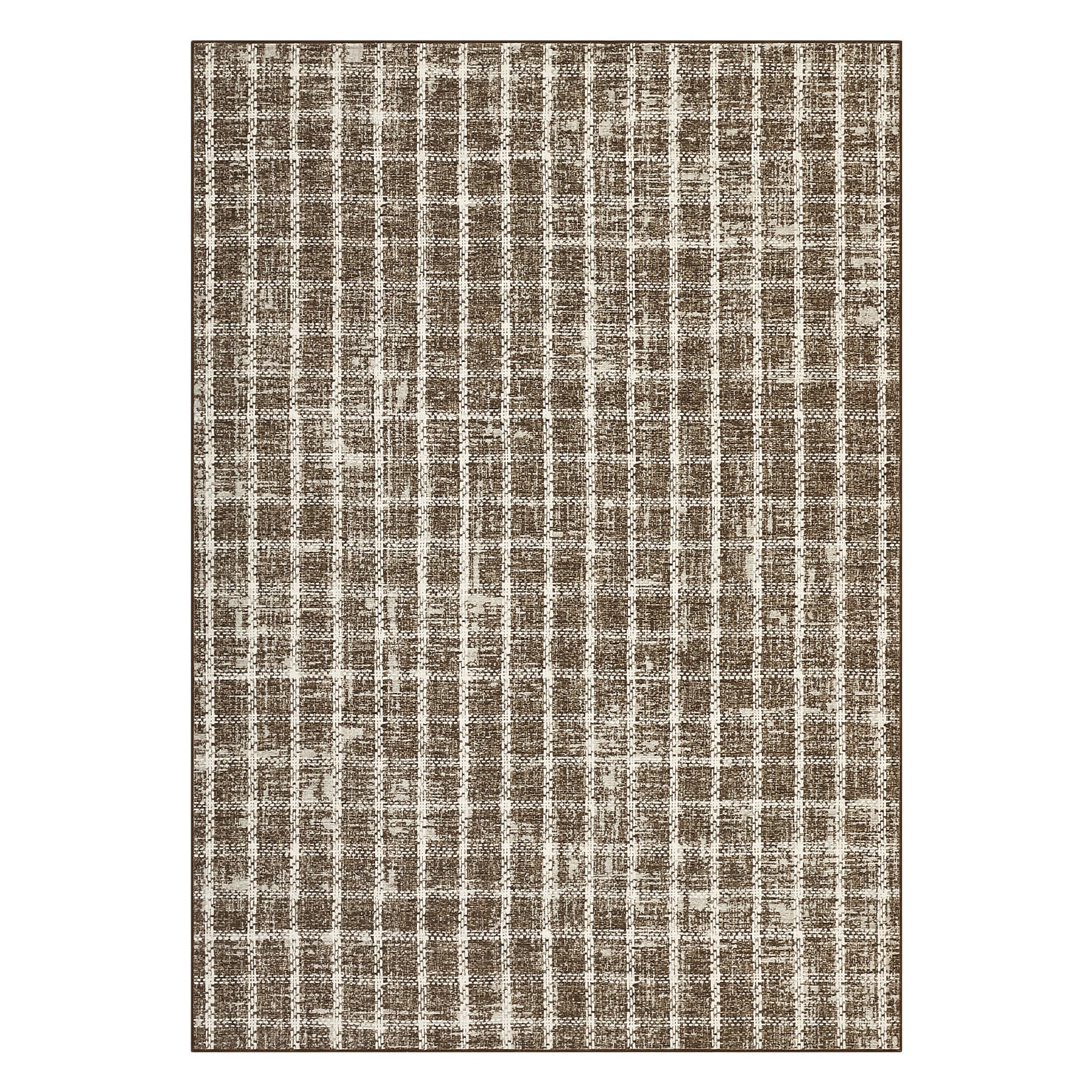 Qeetex 3 x 5 ft Polyester Imitation Cashmere Brown Rectangular Hallway ...