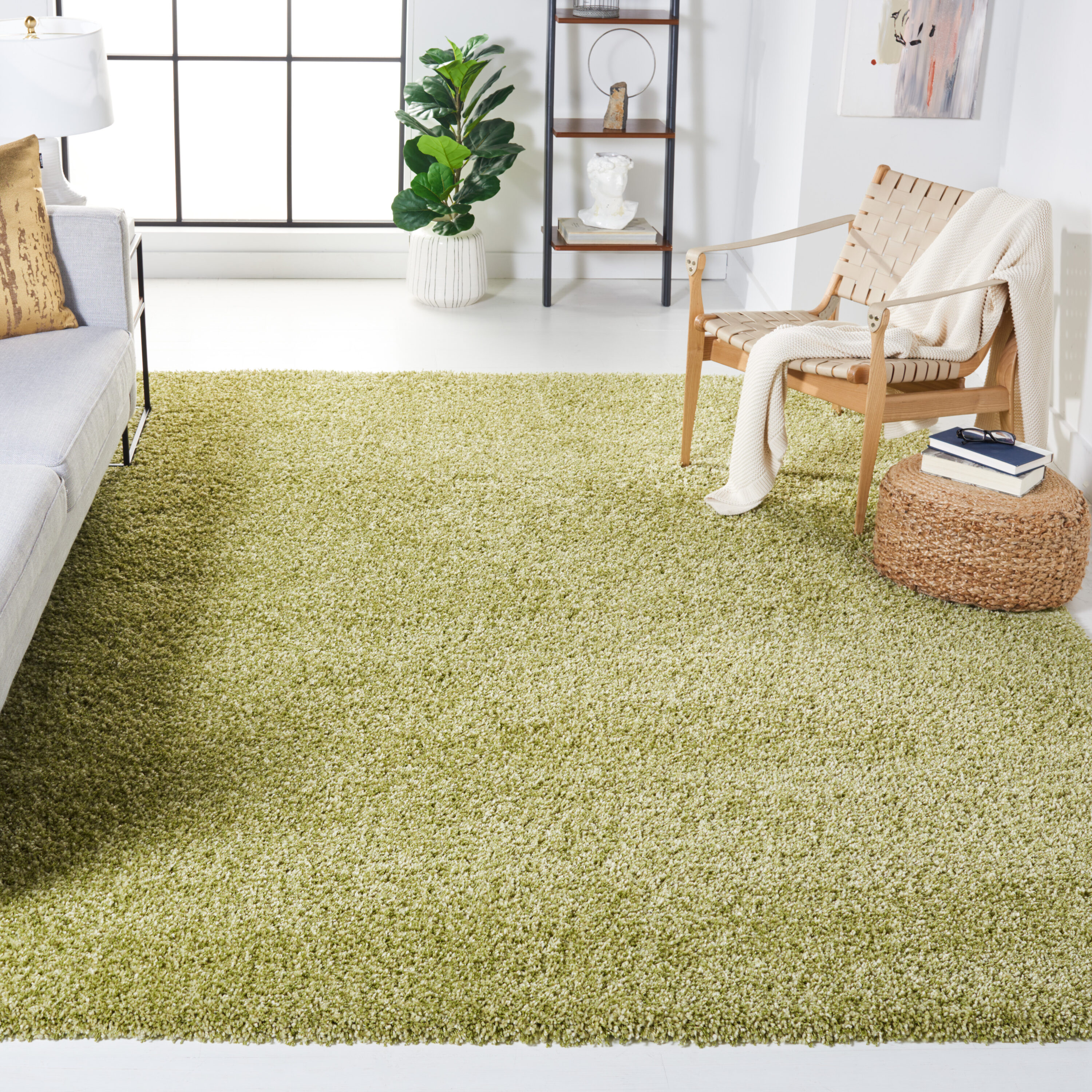Safavieh Sgn725 Santa Monica Shag Green 6ft-7in x 9ft-6in in the Rugs ...