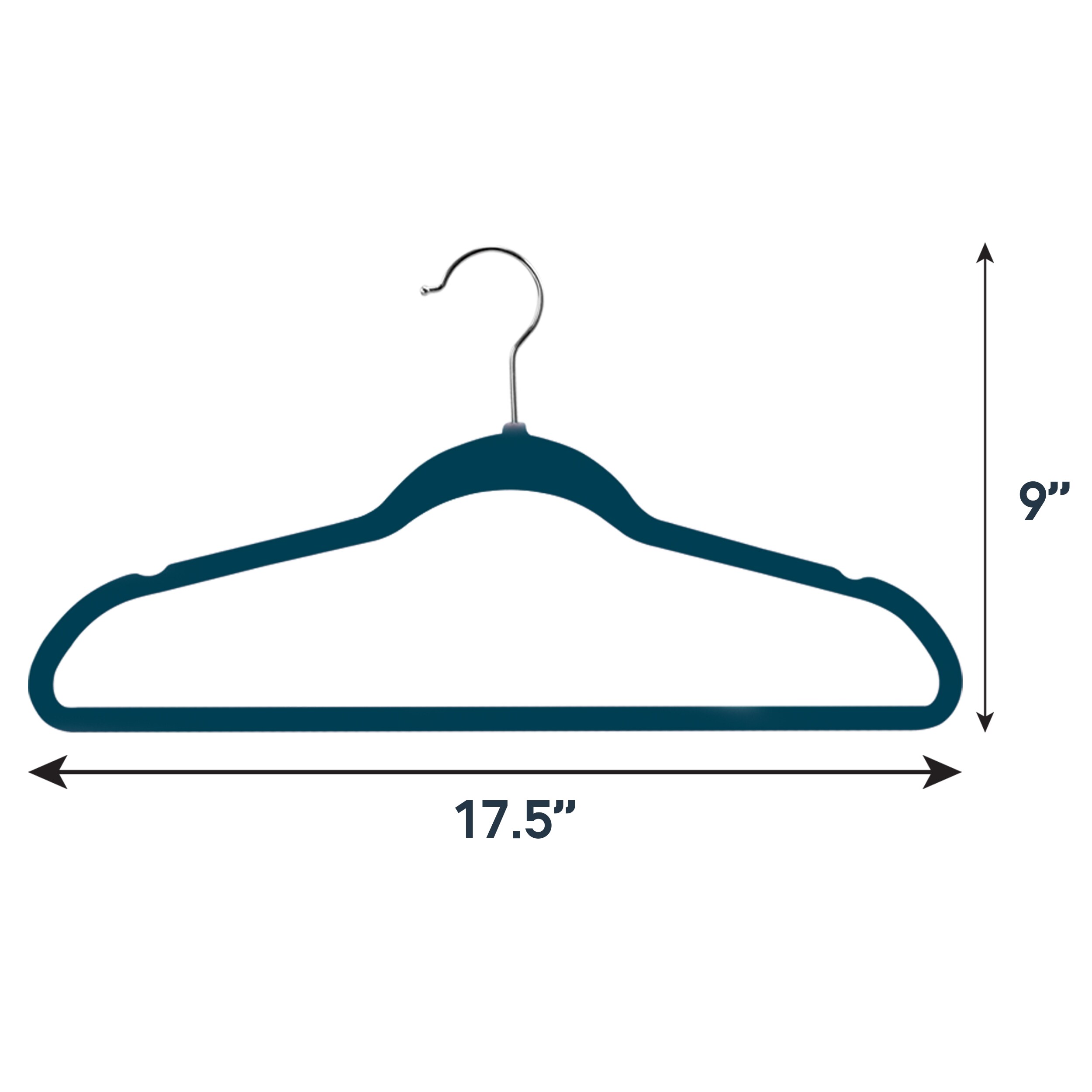 Elama Home 100 Piece Velvet Slim Profile Heavy Duty Felt Hangers with ...