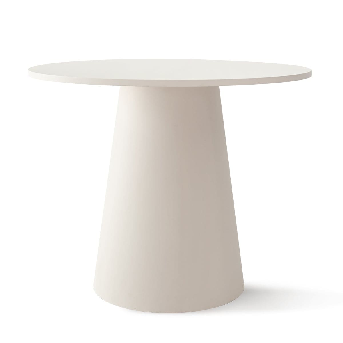 Maison Boucle 35 Inch Round White Dining Table with Pedestal Base for ...