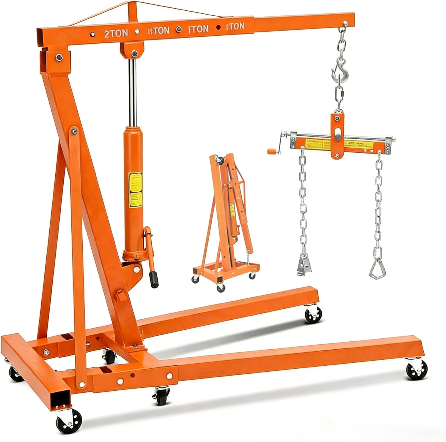 Garvee 2 Ton Hydraulic Engine Hoist with Leveler - Heavy Duty Cherry ...