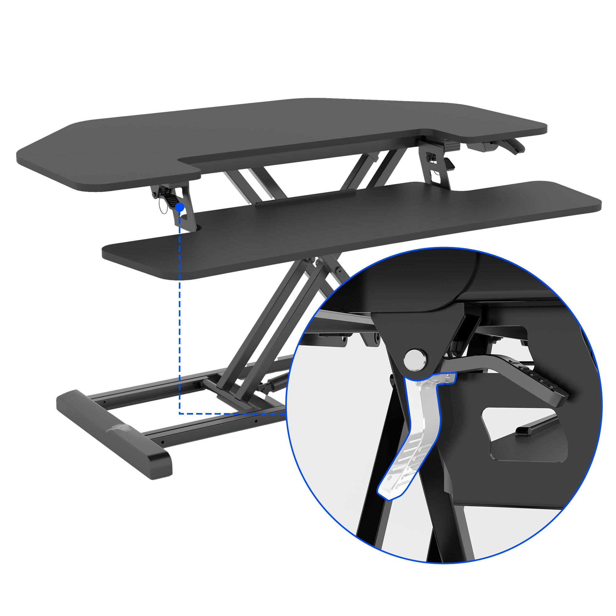 FlexiSpot 36-in Black Modern/Contemporary Standing desk converter in ...